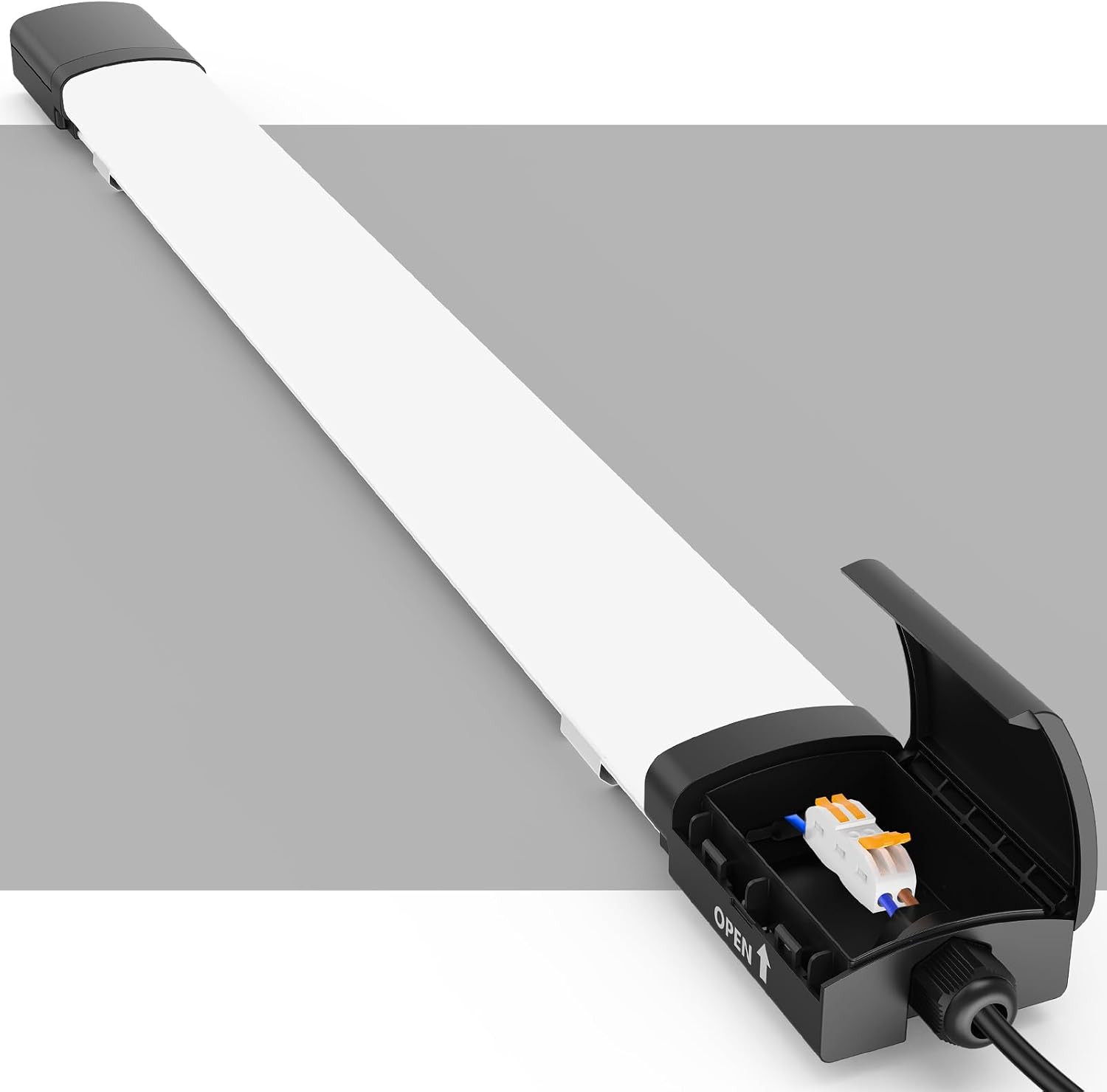 ANTENLICHT LED Réglette Étanche Noire 60CM 18W 1980lm 5000K, IP65 ...