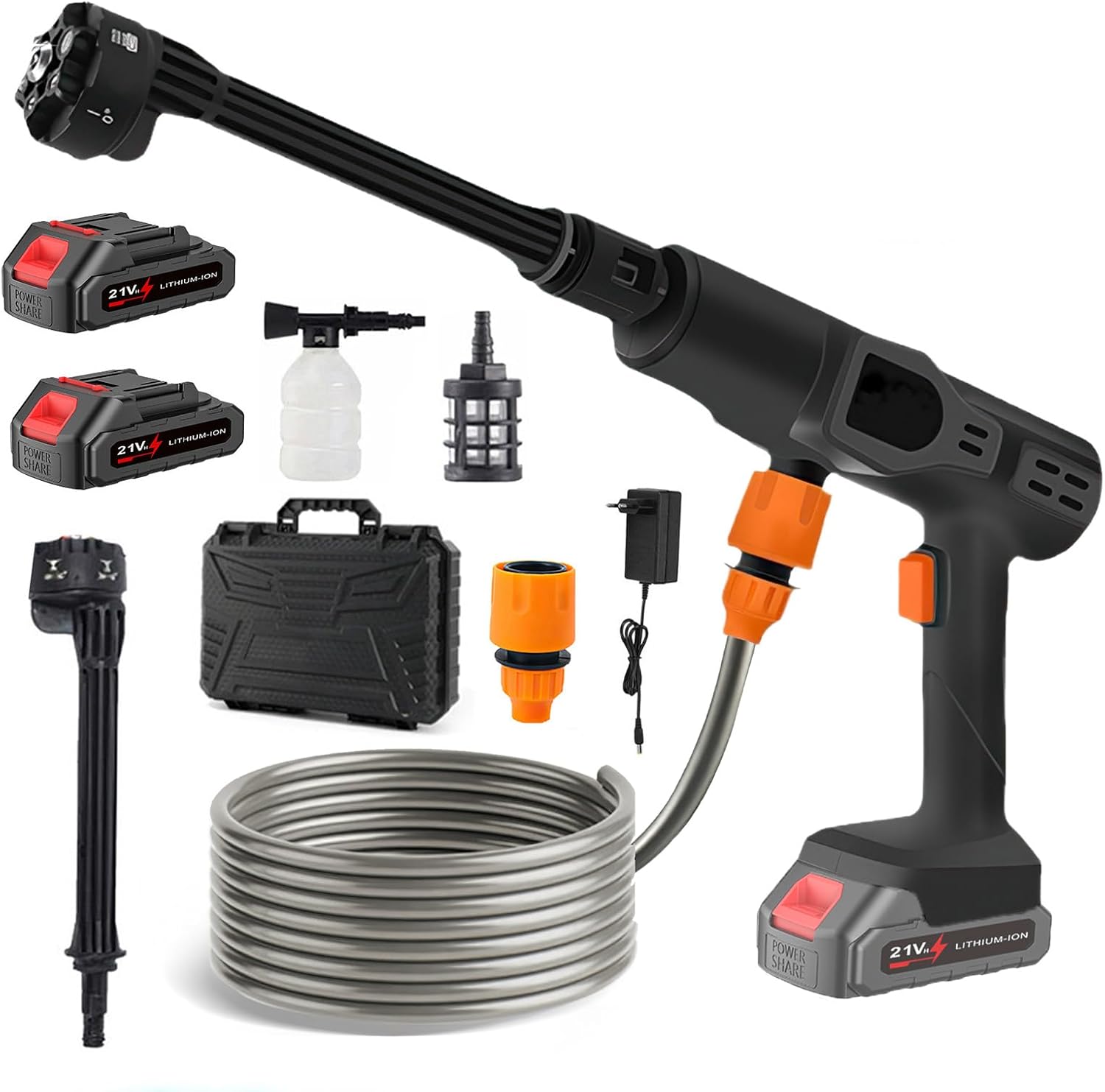 Nettoyeur Haute Pression sans Fil, avec 6-en-1 Multi-Usage Buse, 30Bar ...