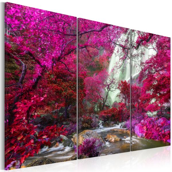 Tableau Beautiful Waterfall: Pink Forest 90x60 cm | Leroy Merlin