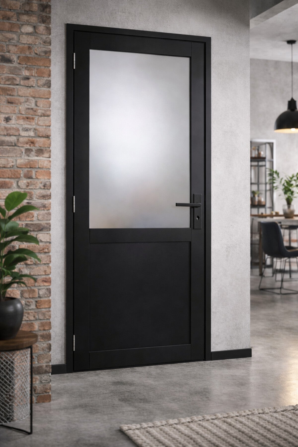 Bloc Porte Athena Noir H204 X L73 Cm Côte Tableau P.droite,poignee Gd ...