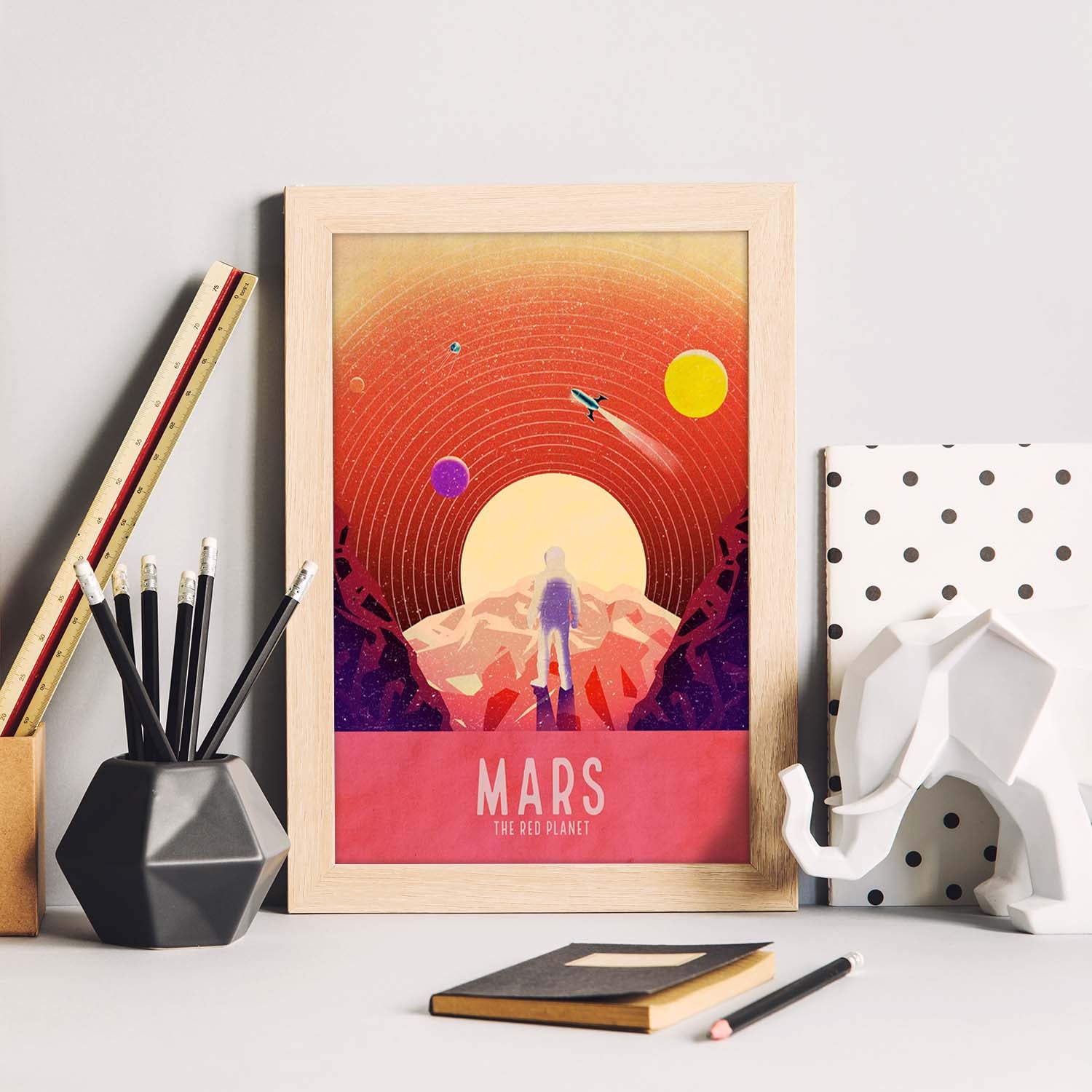 Mars Lamina. Affiches Avec Des Illustrations D'espace Détaillées ...