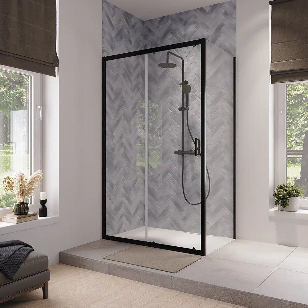 Cabina de ducha 70x100 cm con puerta corredera, cristal transparente de ...