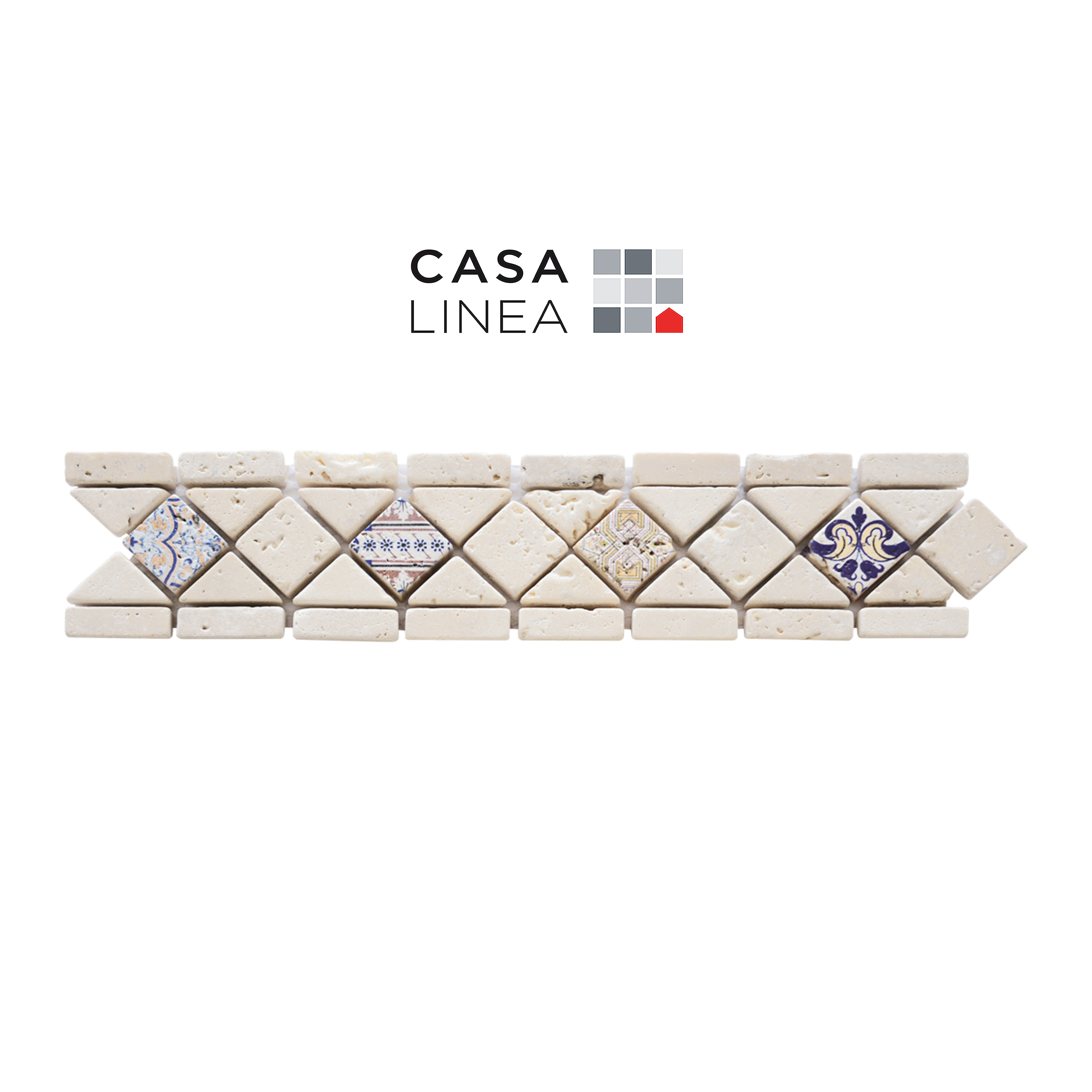 LISTEL RENAISSANCE DIAGONAL DECOR COLOR 1 PIÈCE 6.5 X 32 CM CASA LINEA ...