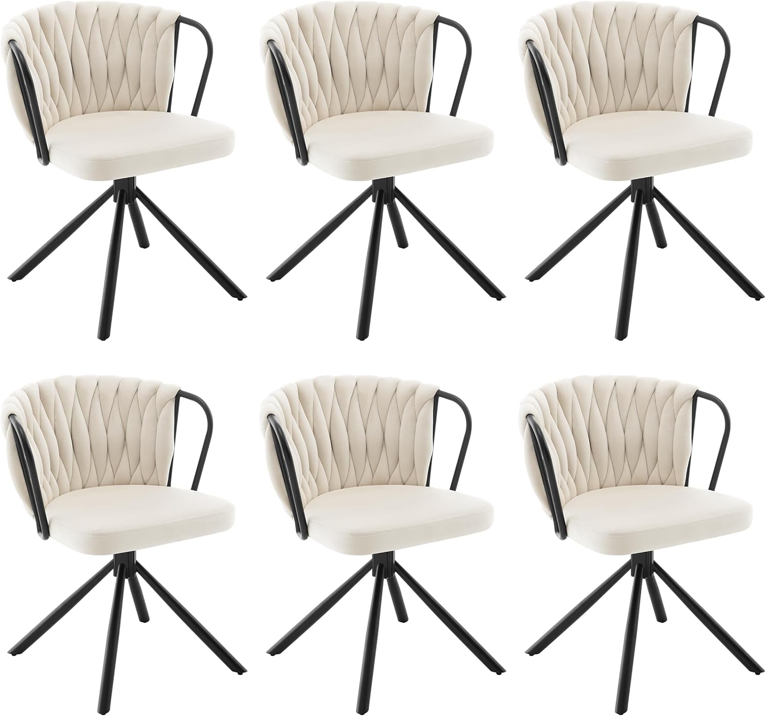 Lot de 6 Chaises de Salle à Manger WOLTU, Fauteuil en Velours avec ...