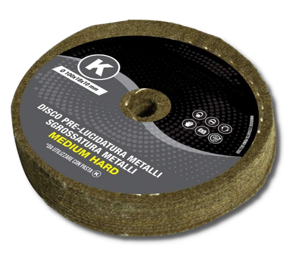 Disque de polissage en feutre moyen-dur 100 mm pour finir alu acier ...