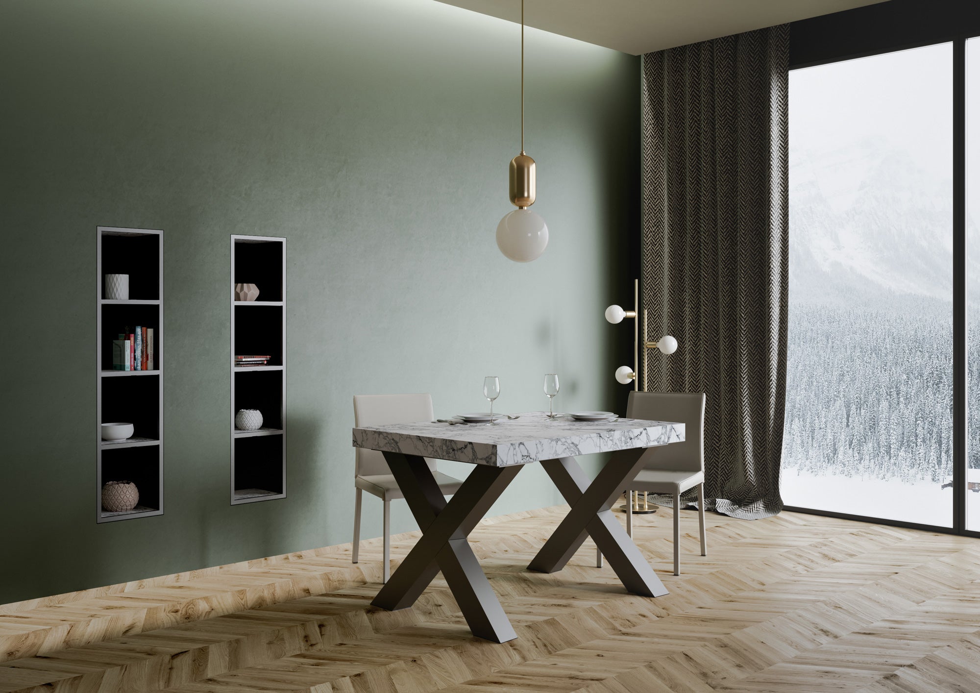 Table Traffic Evolution Dessus Marbre 90x120 Allongée 380 cadre ...