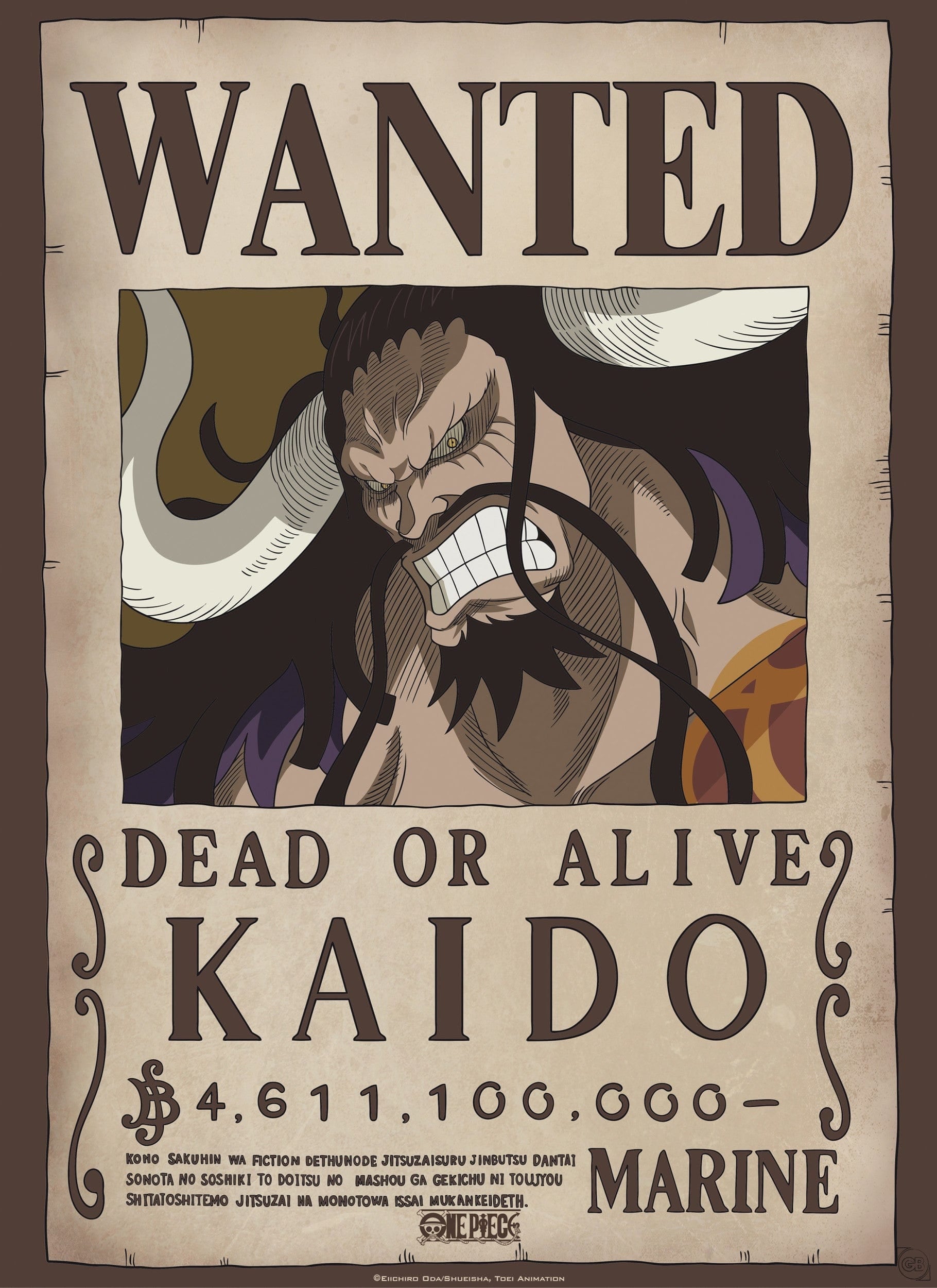 Poster One Piece - Wanted Kaido 38x52cm | Leroy Merlin