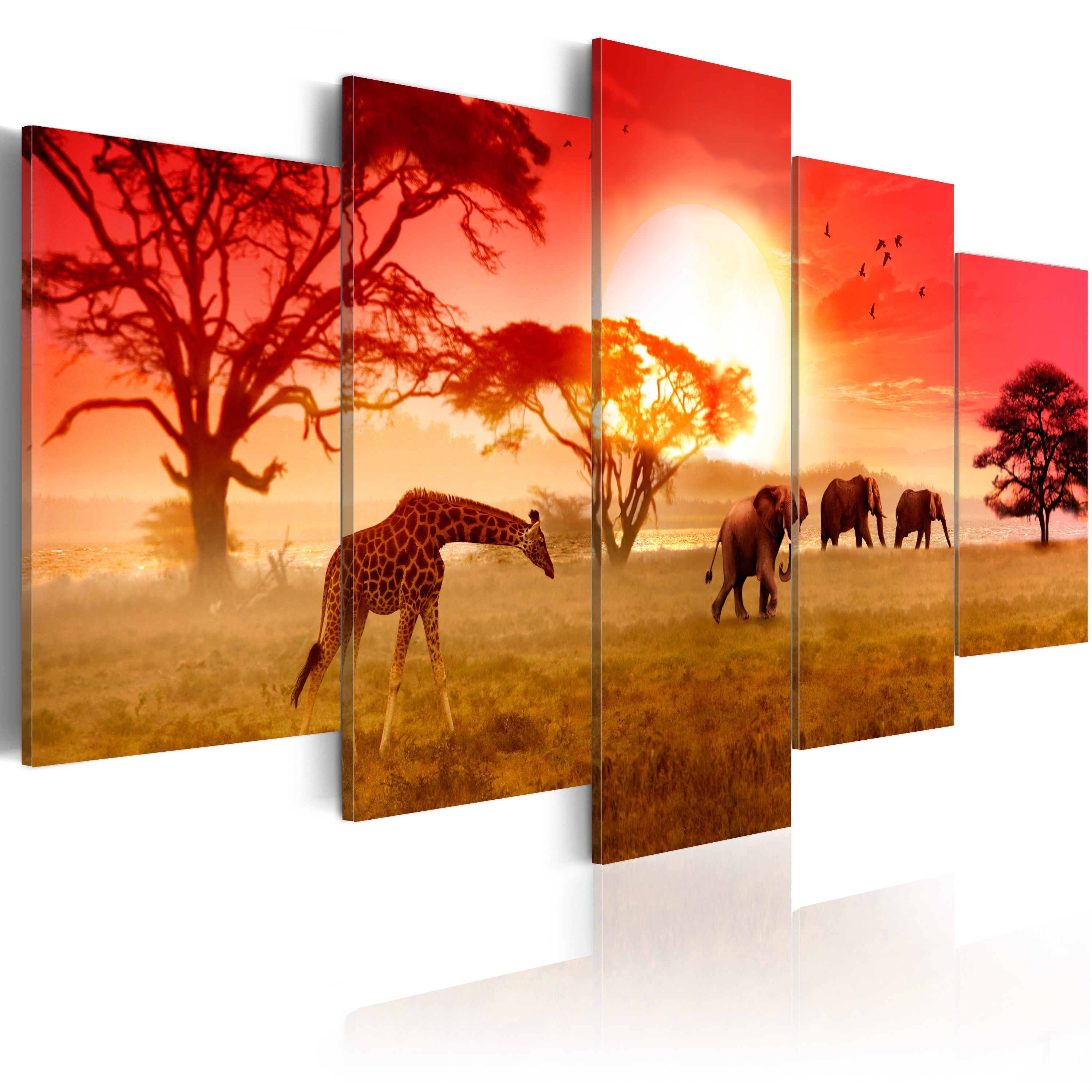 Tableau Sunny colours of Africa - L 100 x H 50 cm | Leroy Merlin