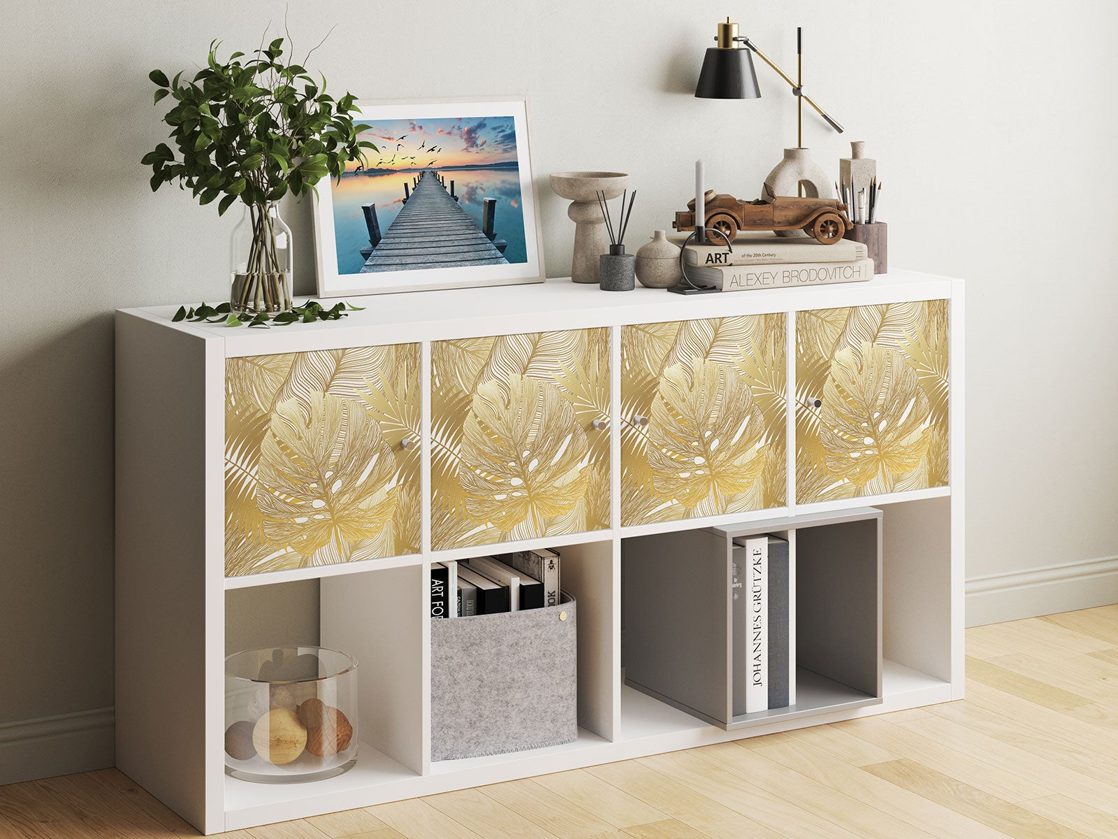 Stickers meuble - Fleurs - Adhésif BRILLANT - 1 Sticker - 60x60 cm ...