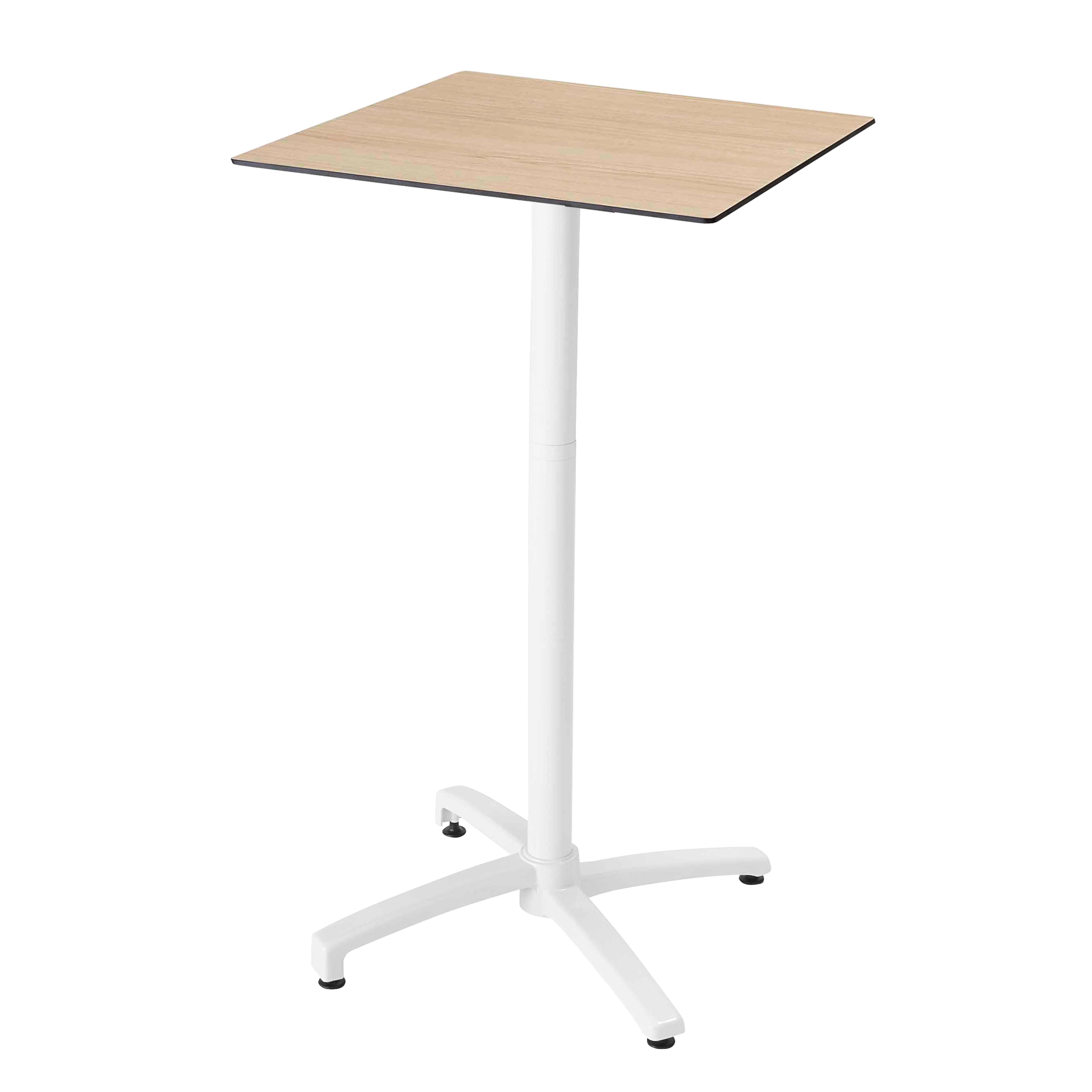 Table haute de terrasse 60 x 60 cm inclinable stratifié chêne clair ...