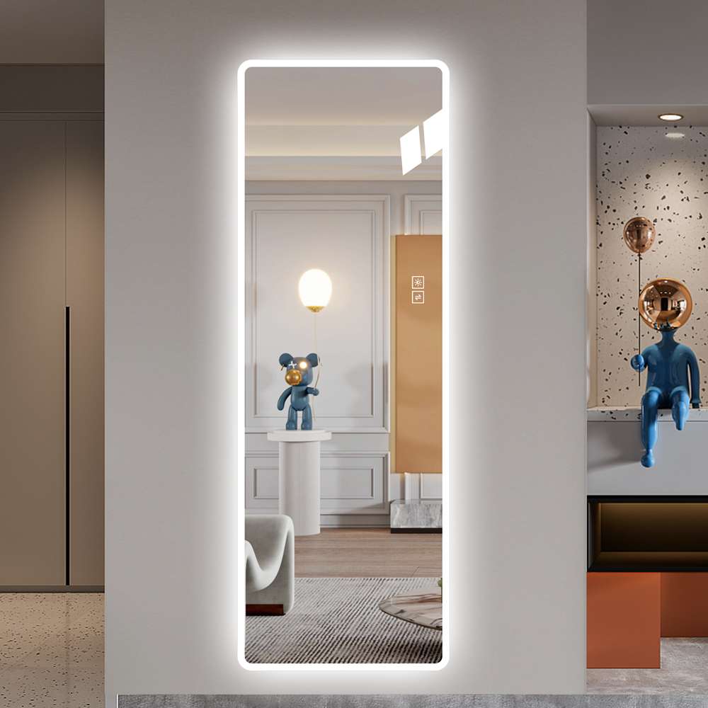 Miroir mural LED pleine longueur avec éclairage dimmable 163×54 cm ...