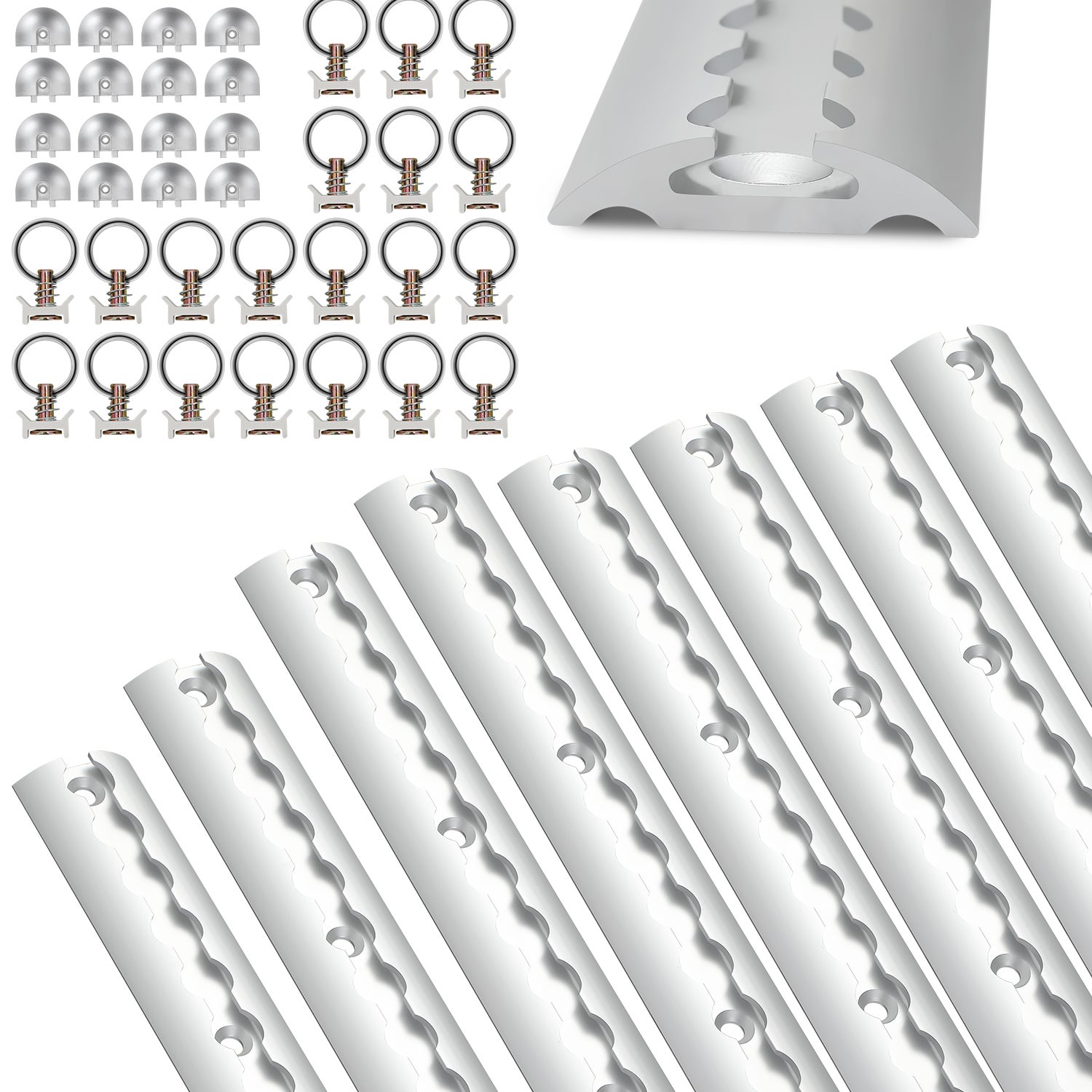 Rail d'arrimage 8×1,0 m en aluminium, ensemble de rails pour fixation ...