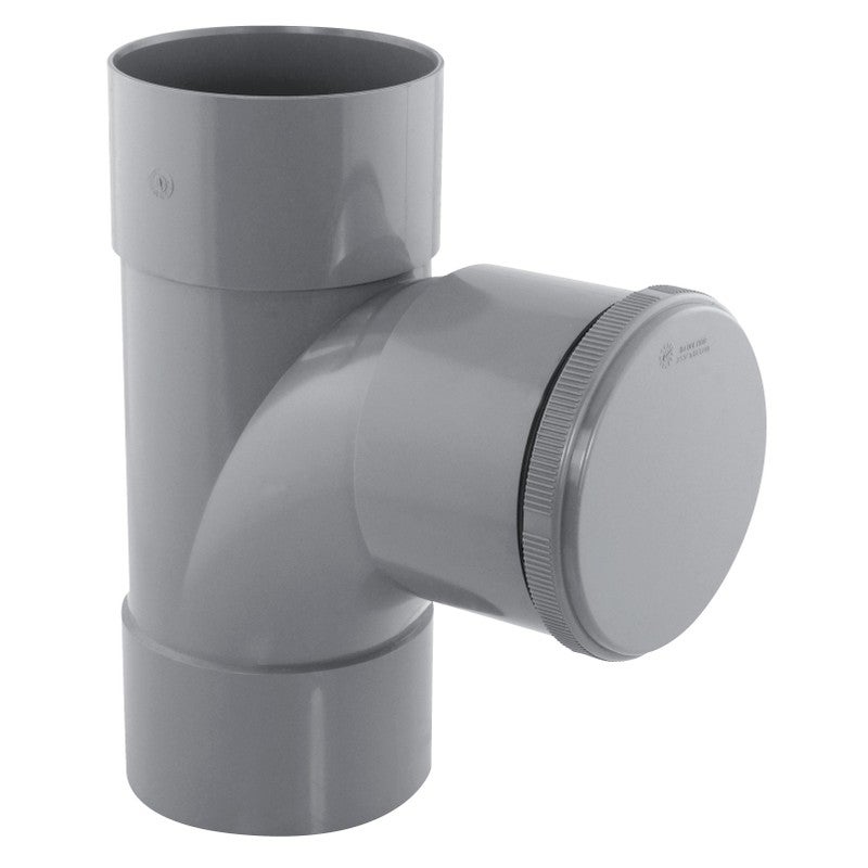 Té de visite PVC évacuation 87° femelle/femelle Ø100 | Leroy Merlin