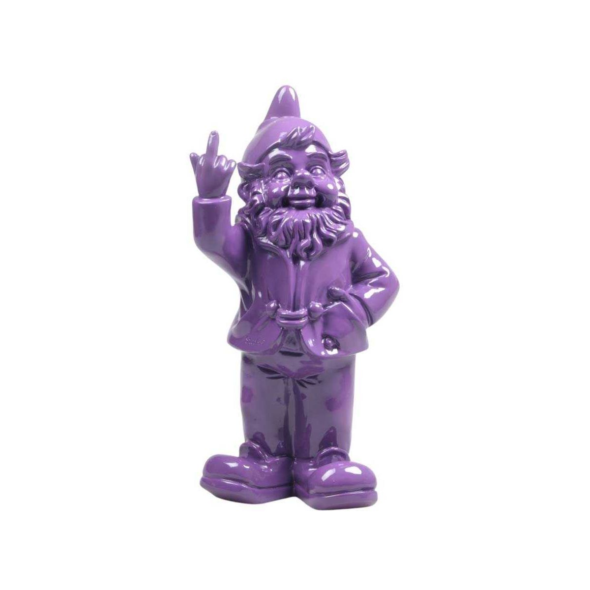 Nain de jardin en résine F*ck 16 x 12 x 32 cm violet Stoobz | Leroy Merlin