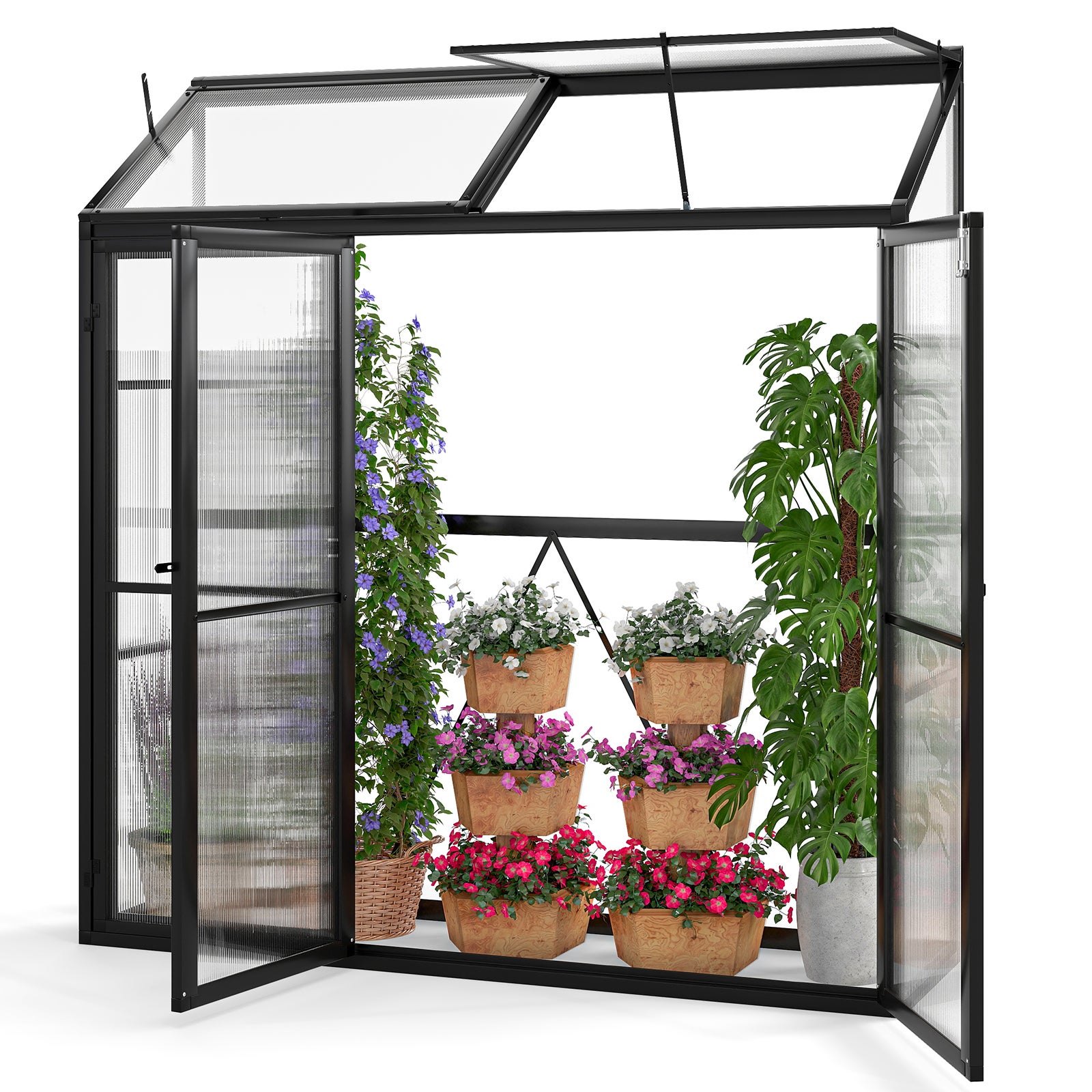 Serre de Jardin Extérieure en Aluminium, Serre Mini Walk-in avec ...
