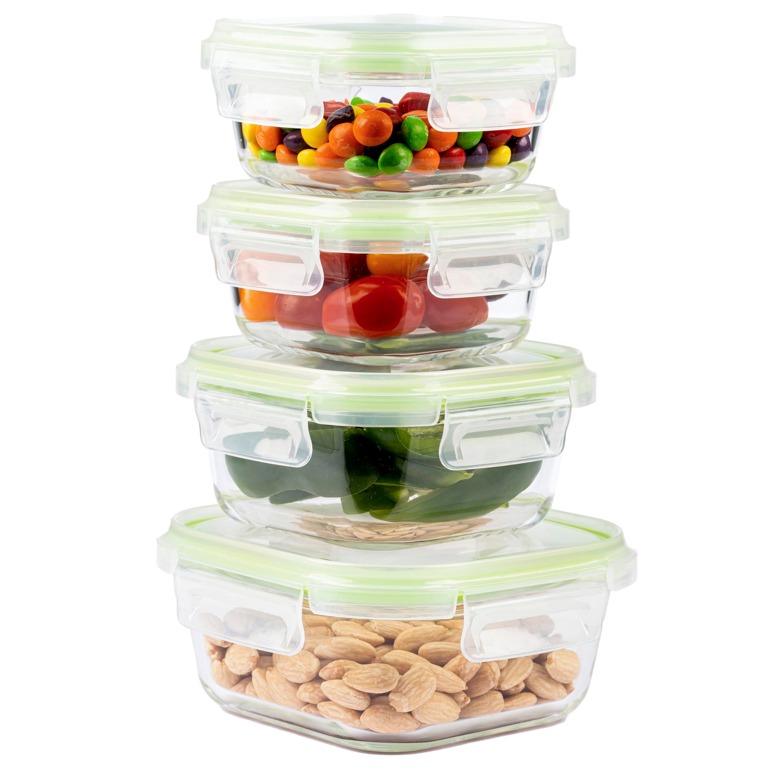 Home Fleek Contenitori In Vetro Per Alimenti Con Coperchio - Impilabili Meal Prep Contenitori ...