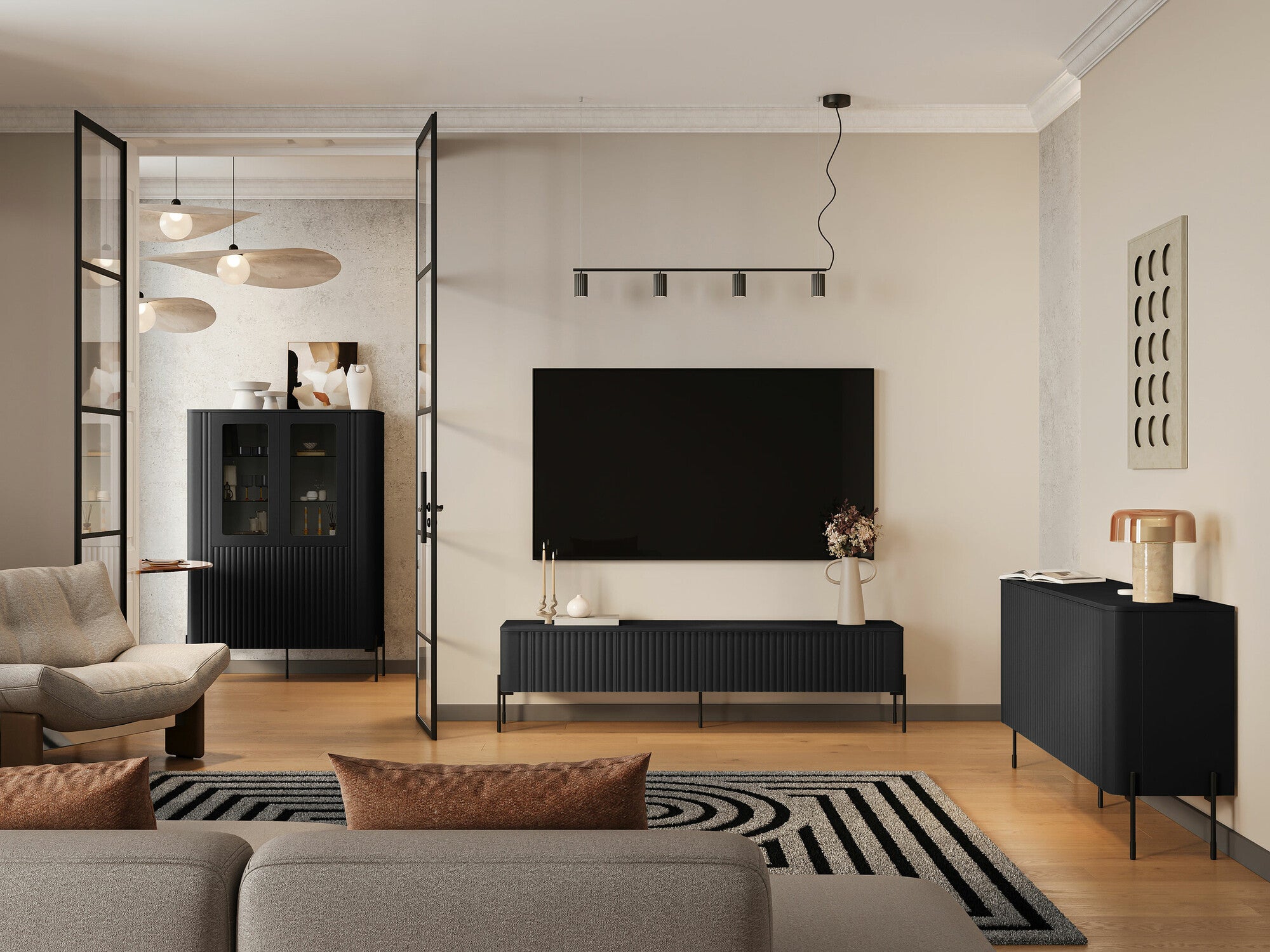 Estantería Nobilitas, Con puertas, Cerrable, MDF, Aglomerado laminado ...