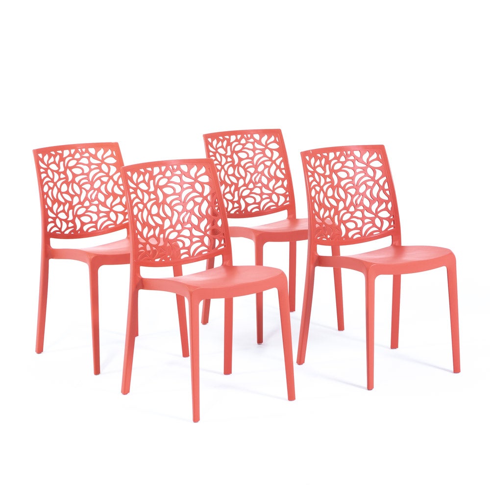 Conjunto de 4 sillas Anna apilables en polipropileno con fibra de ...