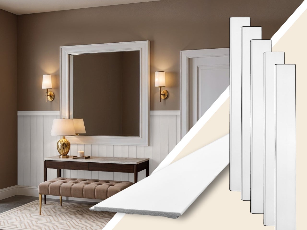 1 x 0,12 m² Panel de pared estilo rústico – Poliestireno duro blanco ...