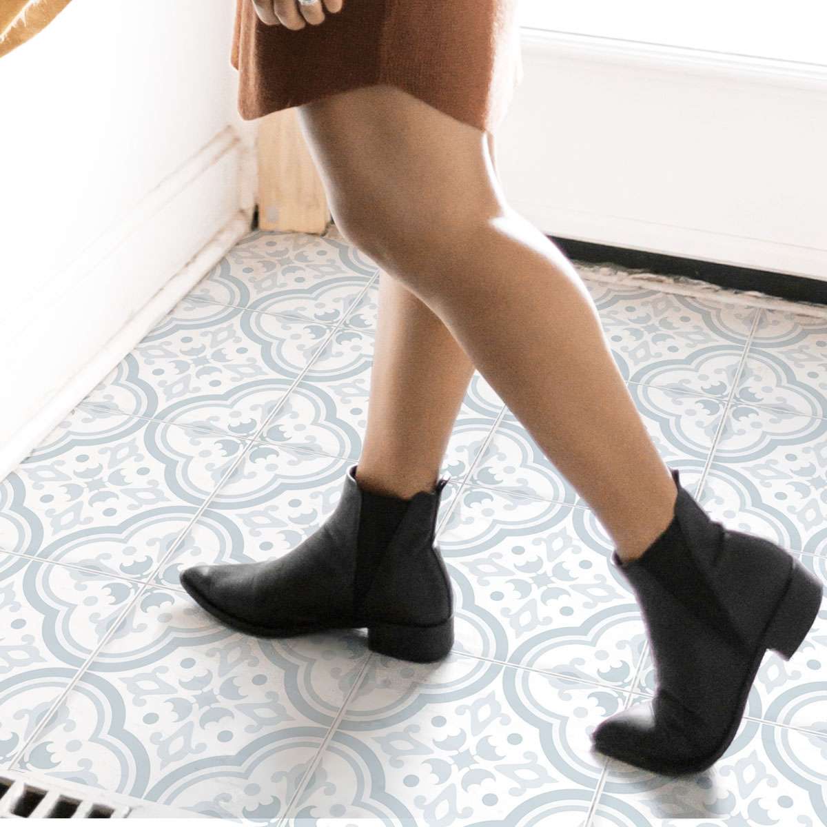 Baldosa pvc suelo lisboa azul 33x33 cm - paquete 8 pegatinas | Leroy Merlin