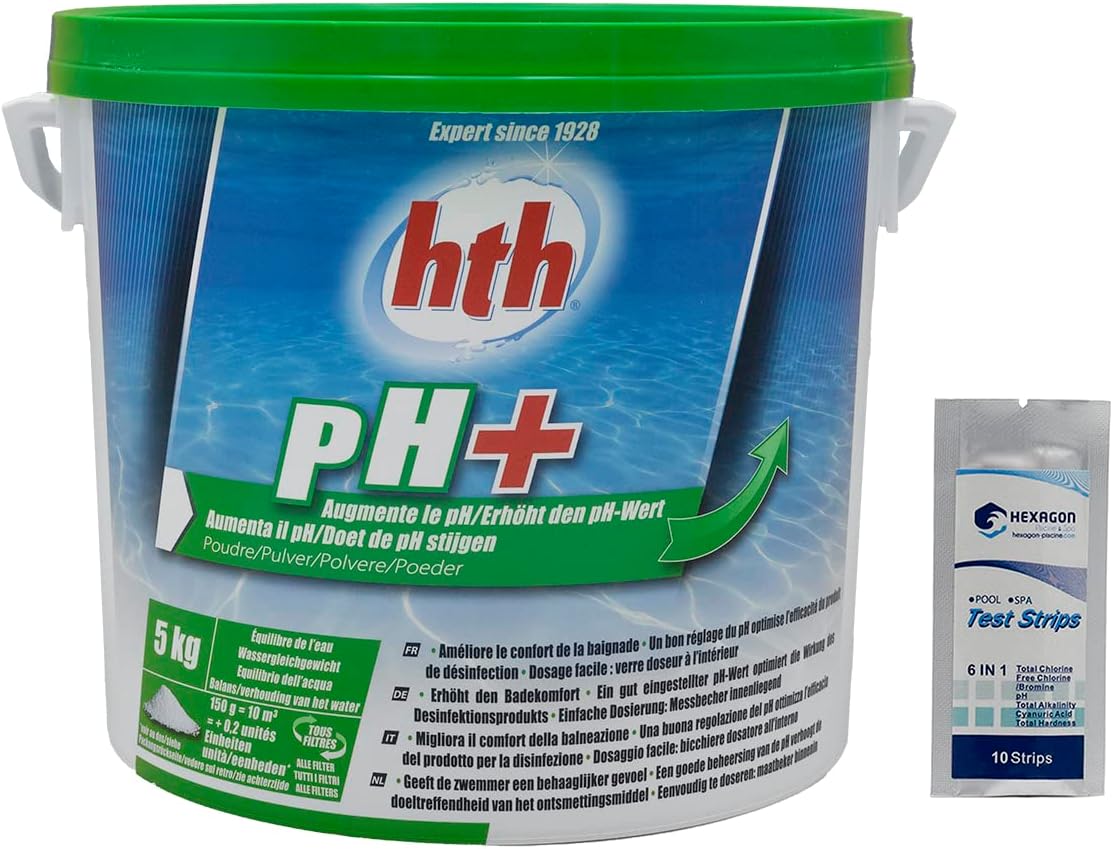 HTH pH Plus Powder – 5 kg | Solid pH Corrector – Increases pH + 10 Free ...