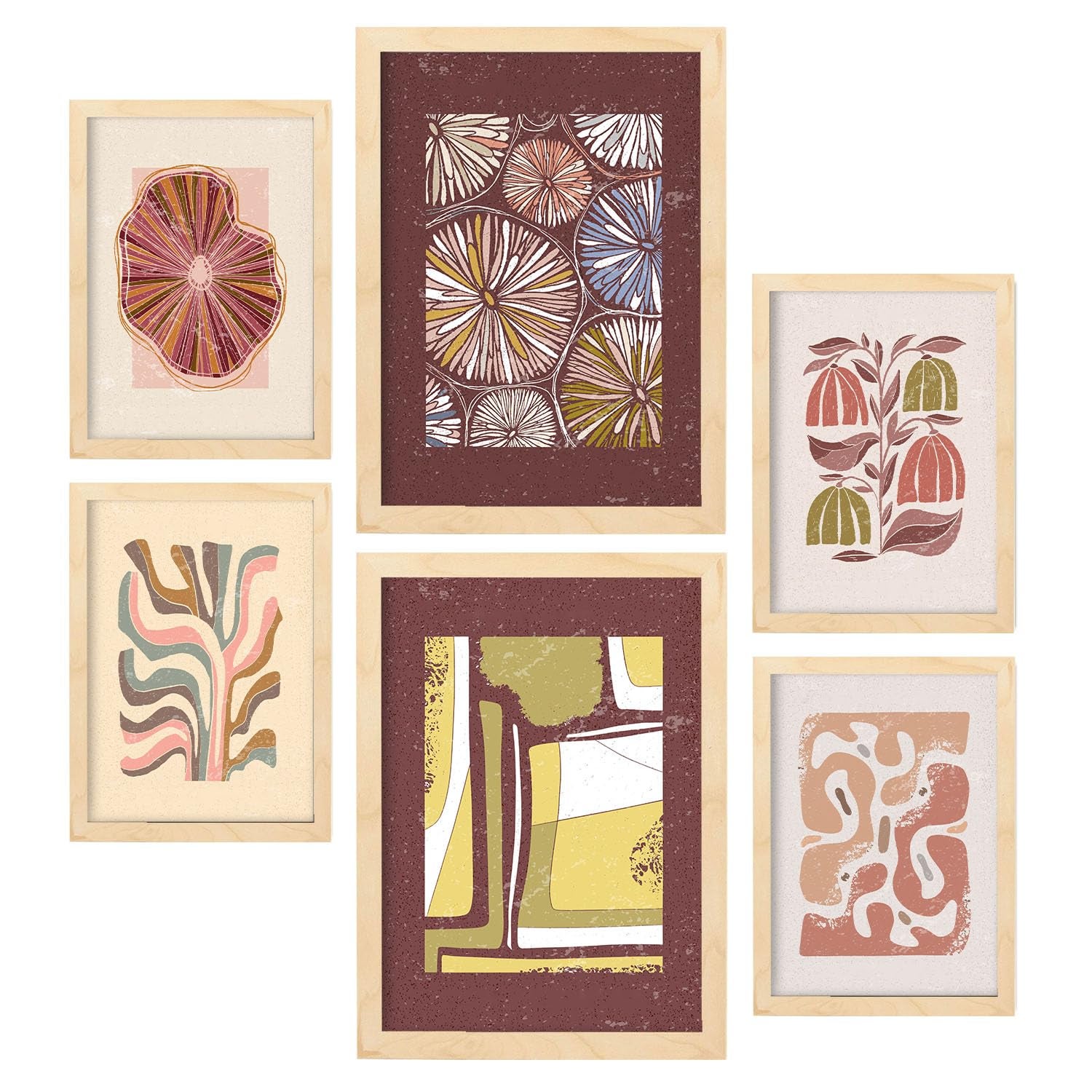 Nacnic Ensemble 6 Impressions De Chaussée Dans De Style Ethnique Cadre ...