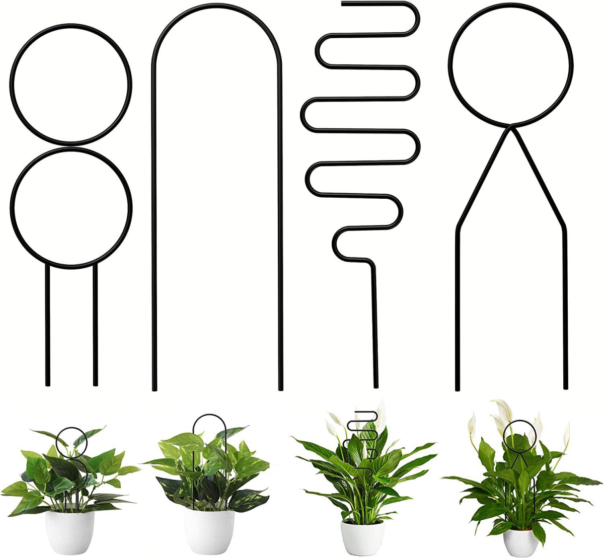 4 pièces Petit treillis pour plantes en pot, petit treillis pour ...
