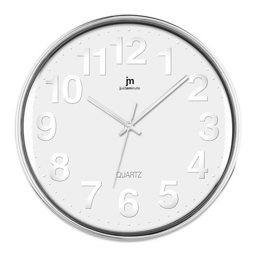 Lowell 00816 Horloge à quartz Cercle Chrome, Blanc | Leroy Merlin
