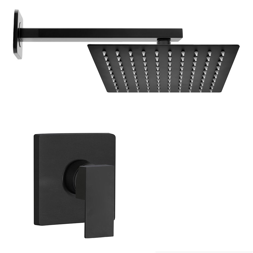 Set de douche avec pomme de douche carrée 30 x 30 cm en acier ...