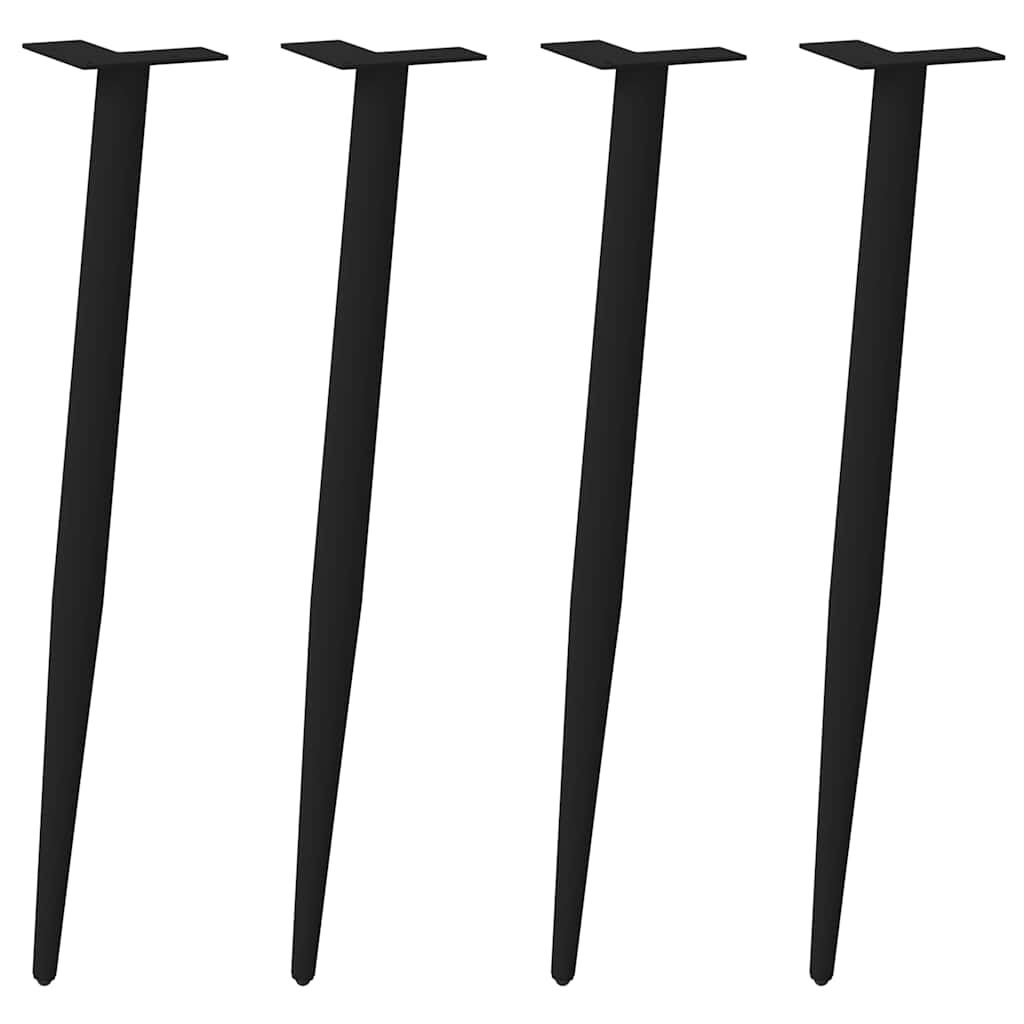 Pieds de table console coniques 4 pièces Noir 72-73 cm Acier vidaXL ...