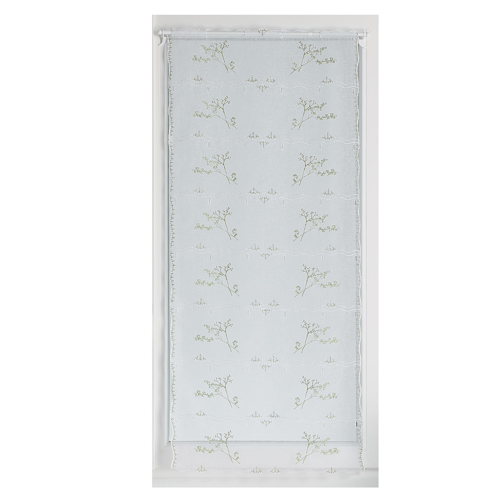 Modulable brodé au style nature - Vert tilleul - 0.58x0.9 m - Polyester ...