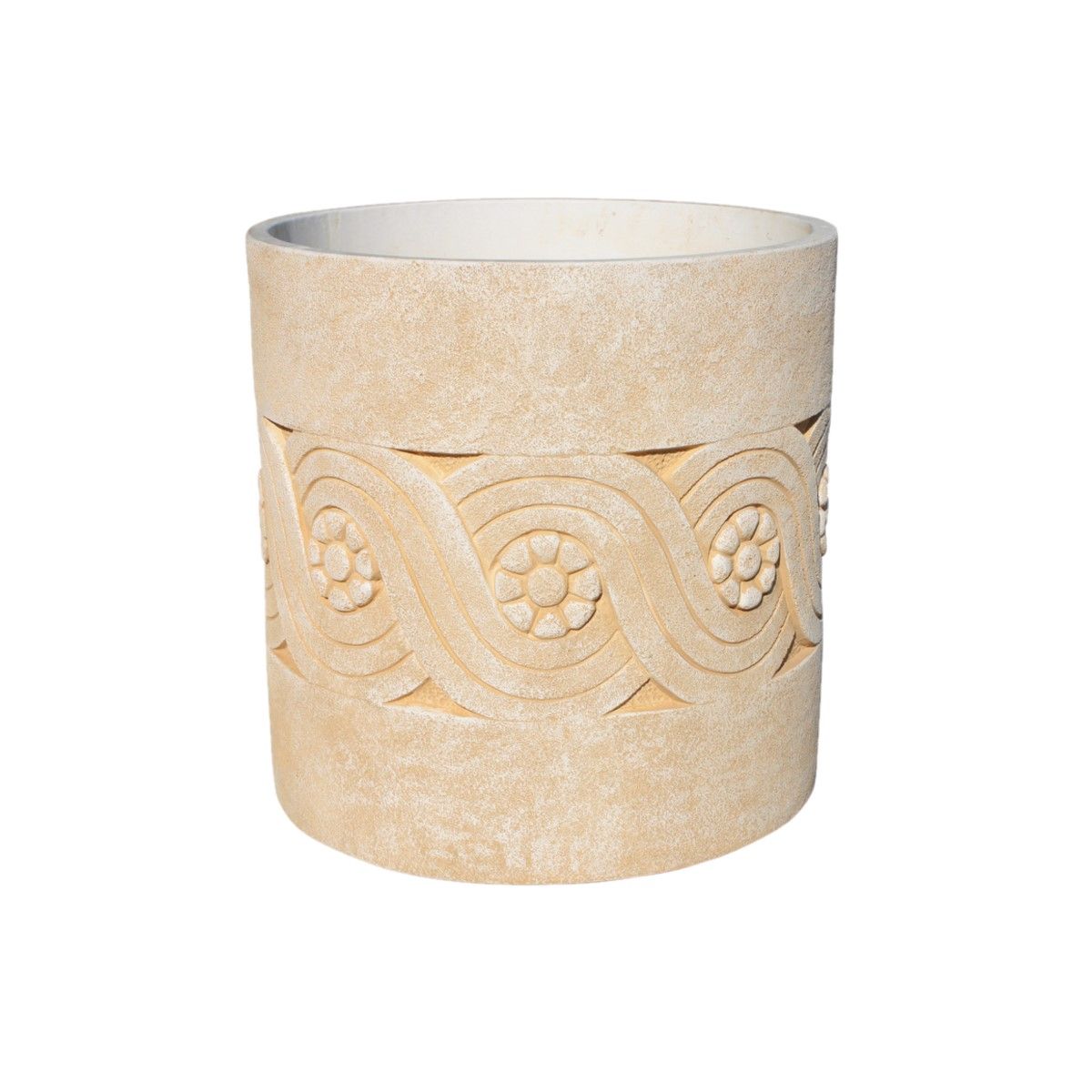 Jardinière de bordure 45x48cm. Béton Pierre allégé Ocre | Leroy Merlin