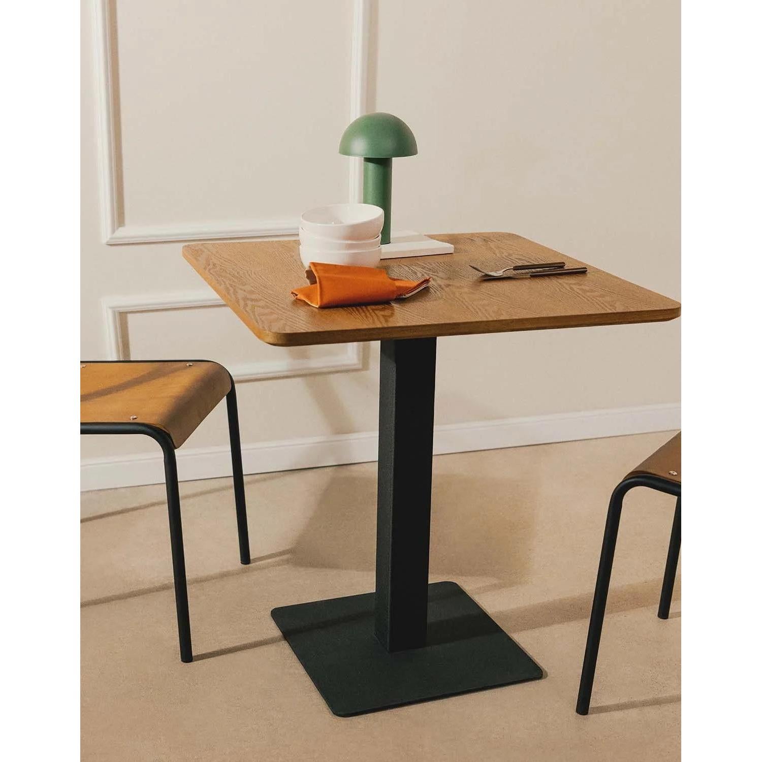 Square MDF Dining Table with Black Matte Structure (70x70 cm) for 4 ...