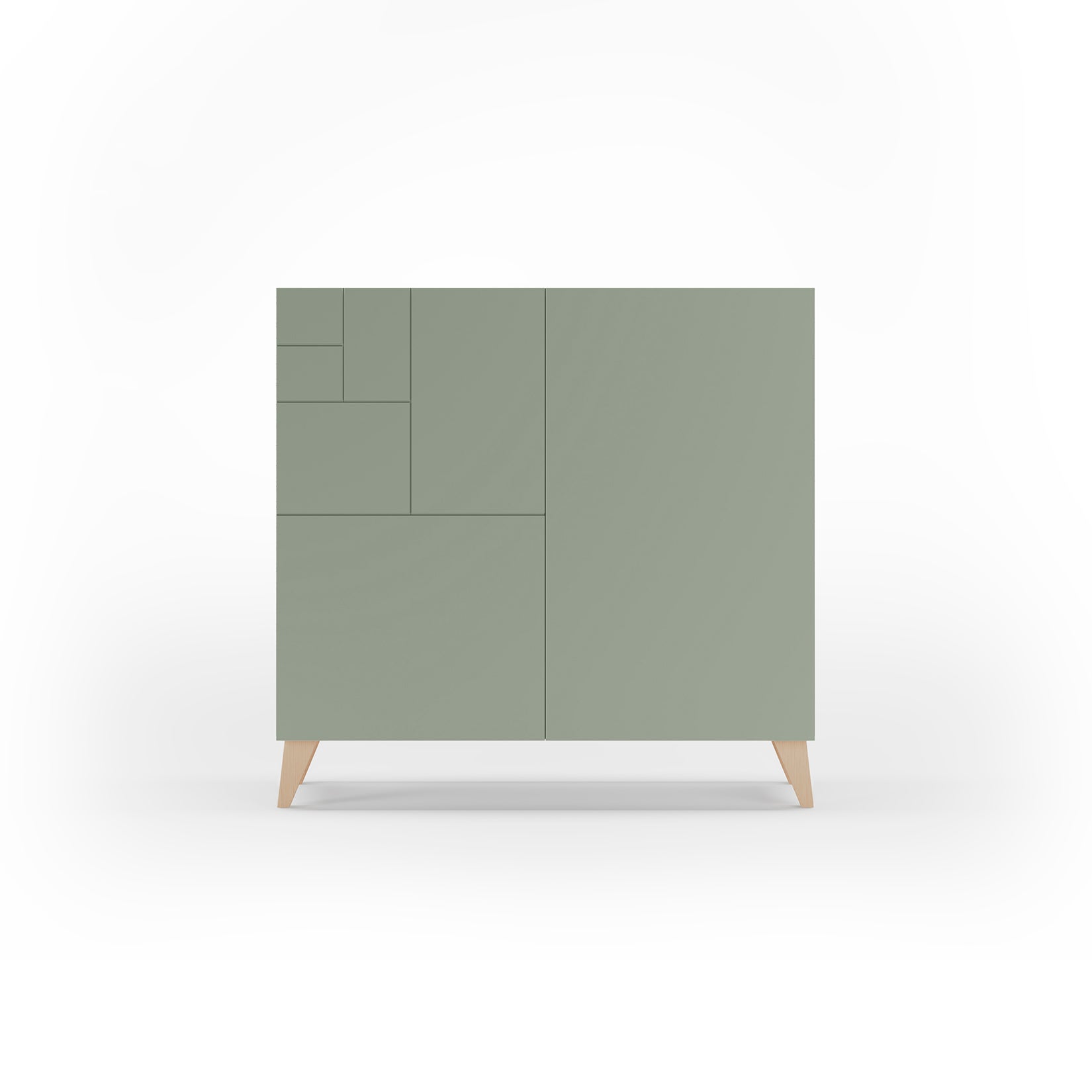 Mueble zapatero en melamina y patas haya, modelo Bergen, color roble ...