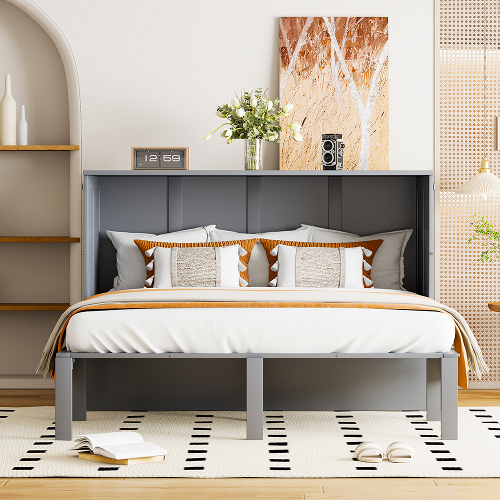 Letto armadio 140x200 cm, con rete a doghe, letto pieghevole a parete ...