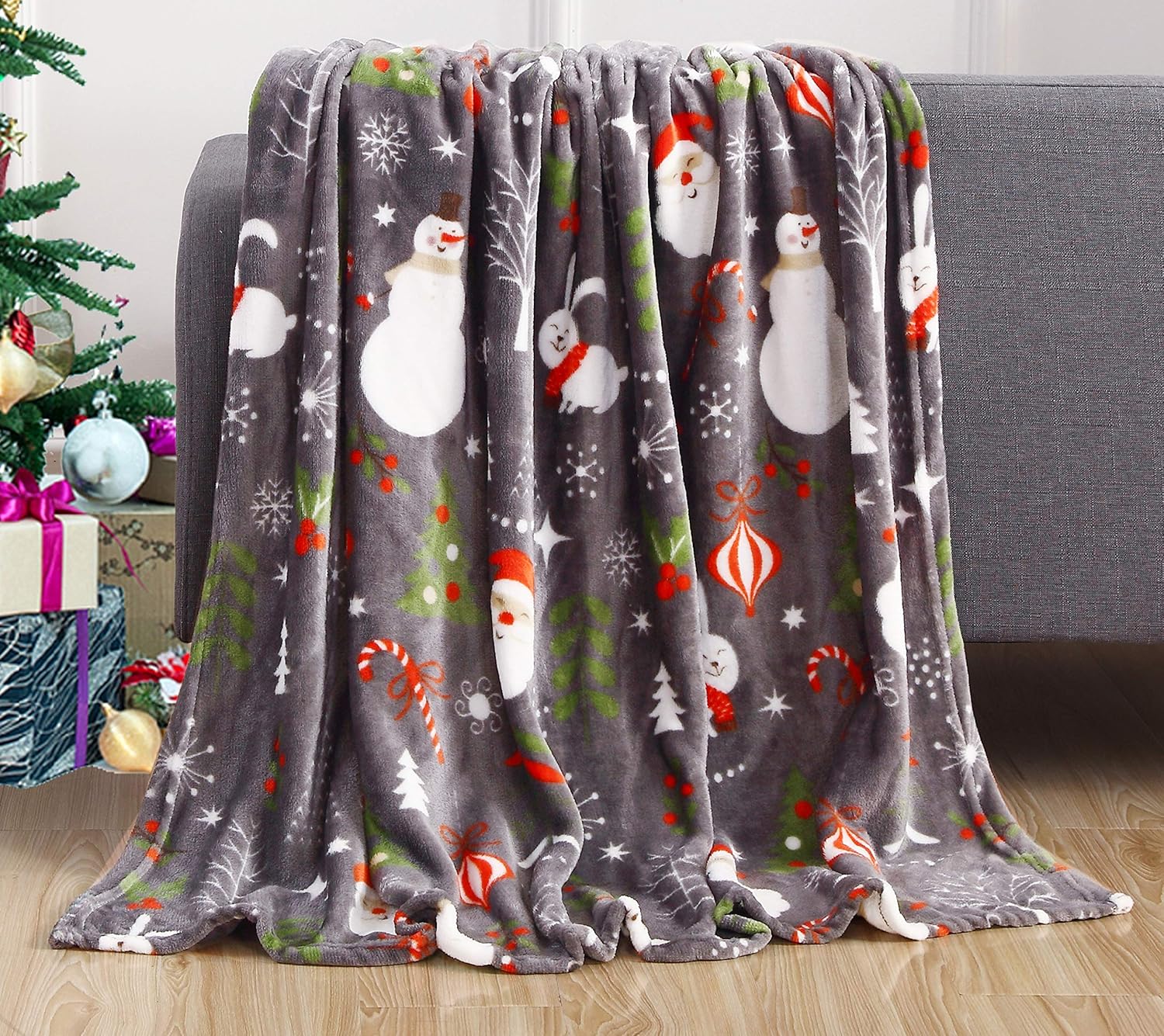 Ultra Plush Christmas Holiday Printed Couverture/Couvre-lit en polaire ...