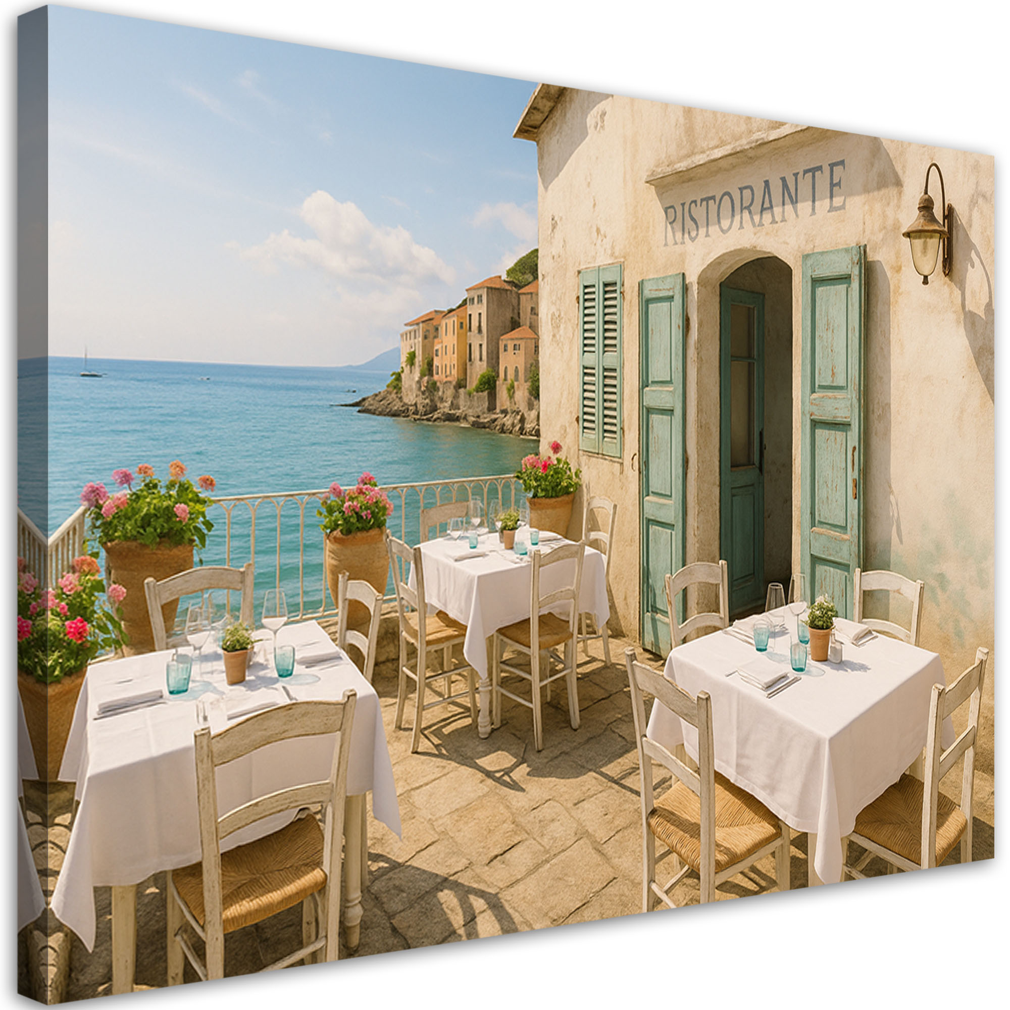 Impression sur Toile Vue sur un restaurant italien 60x40 | Leroy Merlin