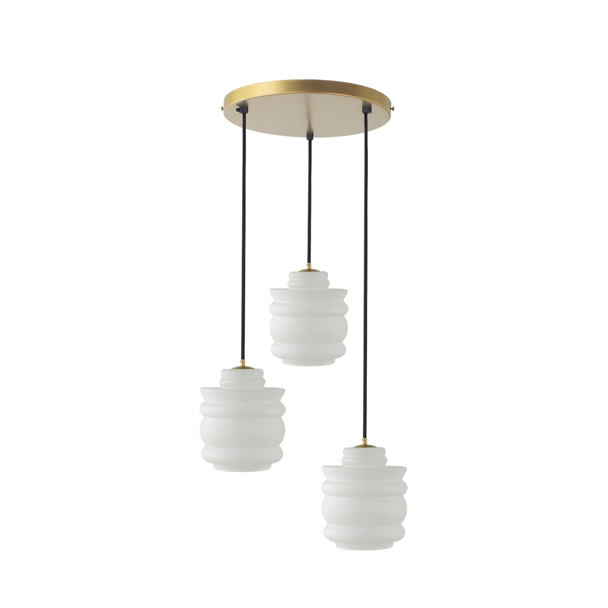 Lámpara de Techo Plafón OTTILIA Oro Cristal Blanco 3 Luces | Leroy Merlin