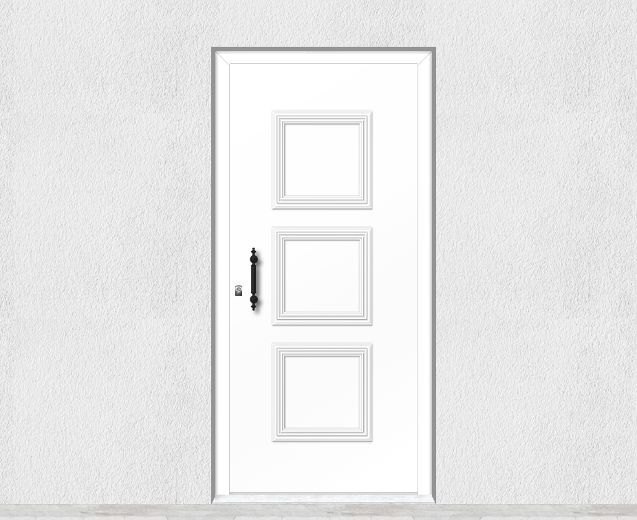 Porte d'entrée en aluminium TRADITIONAL DESIGN 5100-1140-8 RAL 9016 Ep ...