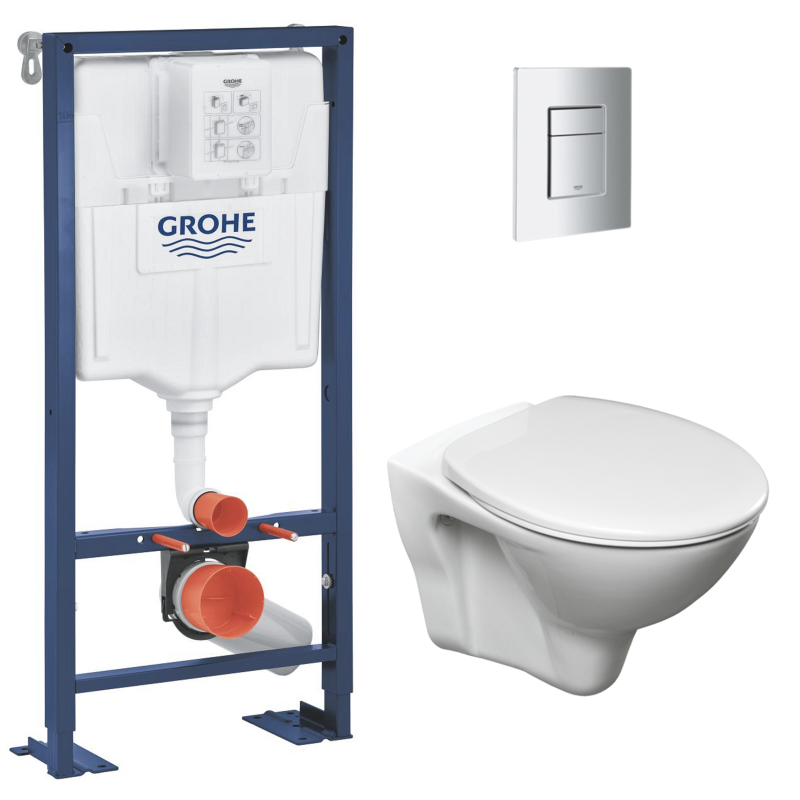 Grohe Pack WC Bâti Autoportant Solido + WC suspendu Jika Neo avec ...