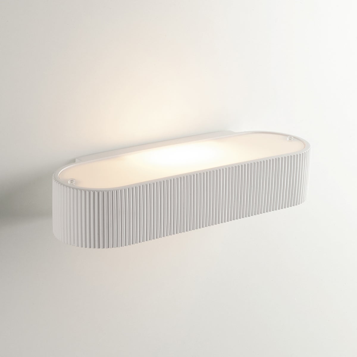 Applique moderne ovale en plâtre blanc peinturable Gatsby | Leroy Merlin