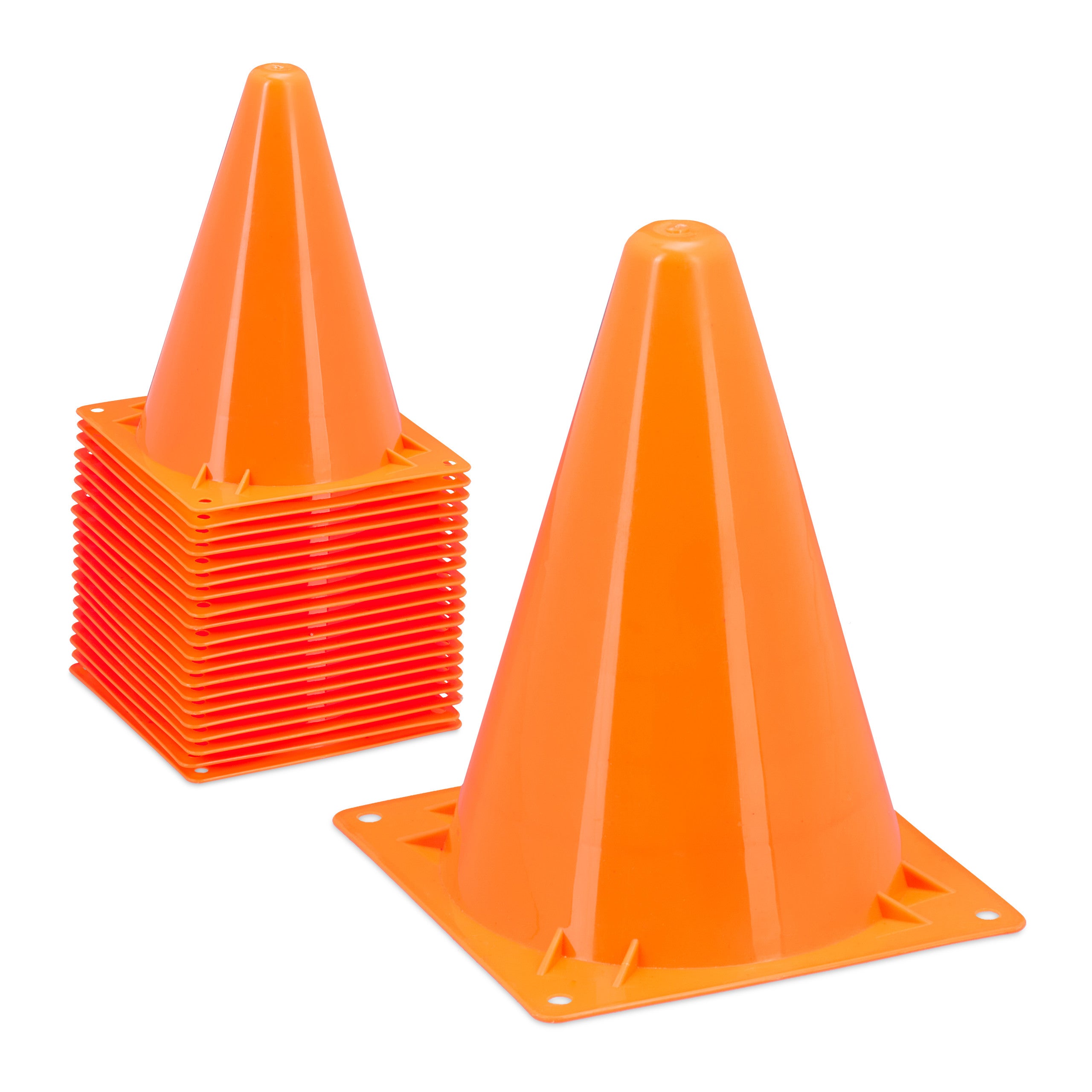 Relaxdays Cône de signalisation en lot de 20, plots, pour enfant, 18 cm ...