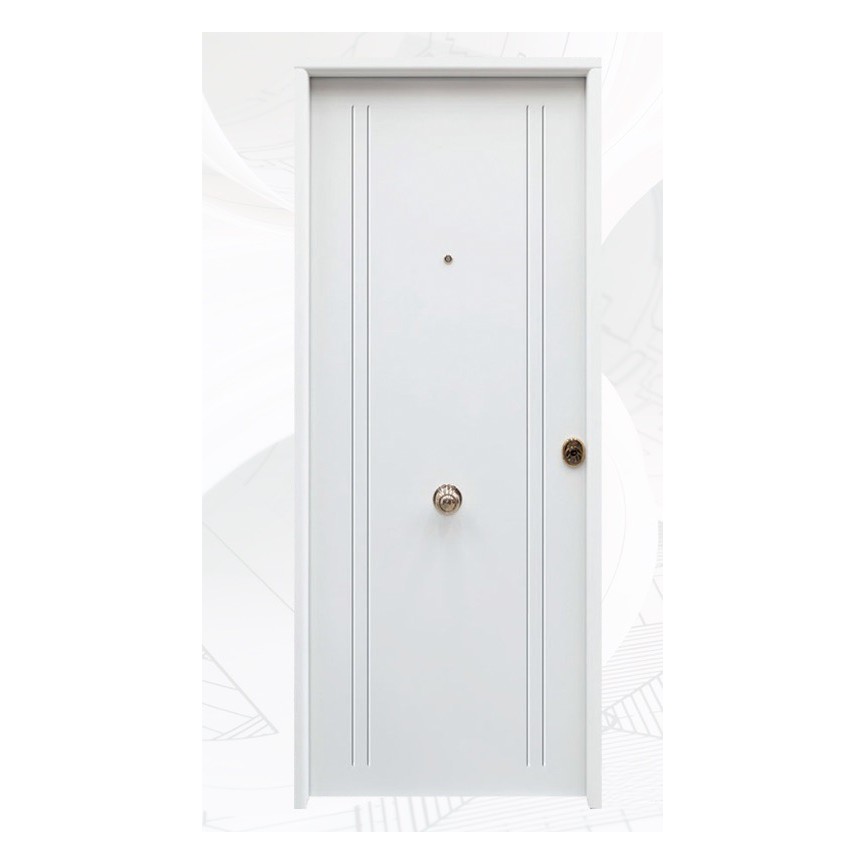 Porte d'entrée en acier SAGA 1150 L blanc - Poussant Gauche ...