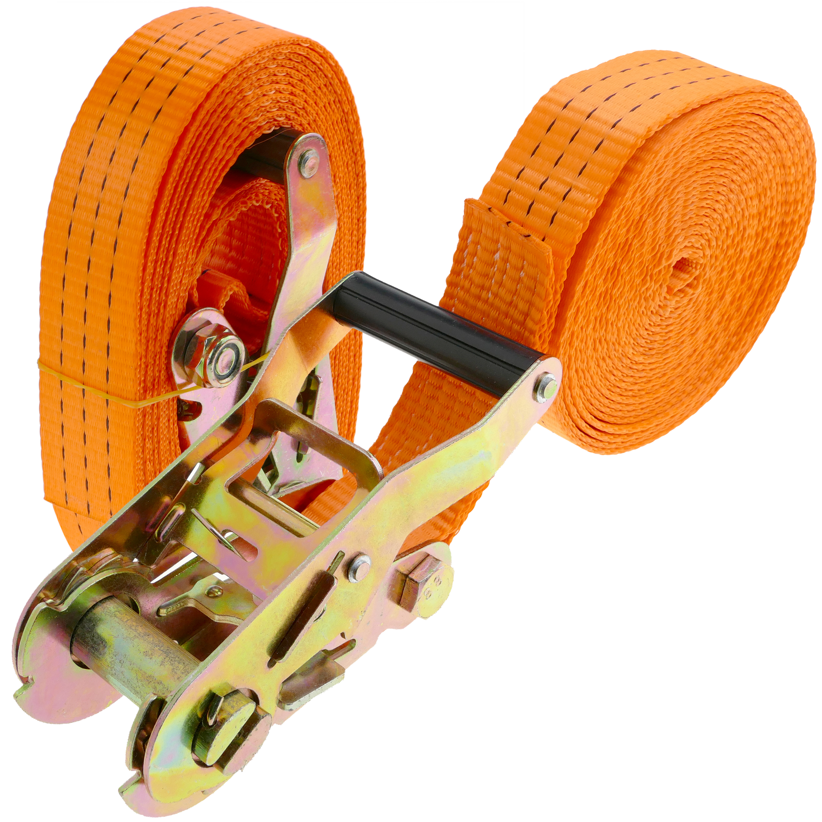 Lot de 2 sangles d'arrimage à cliquet 5m x 38mm 3000Kg, couleur orange ...