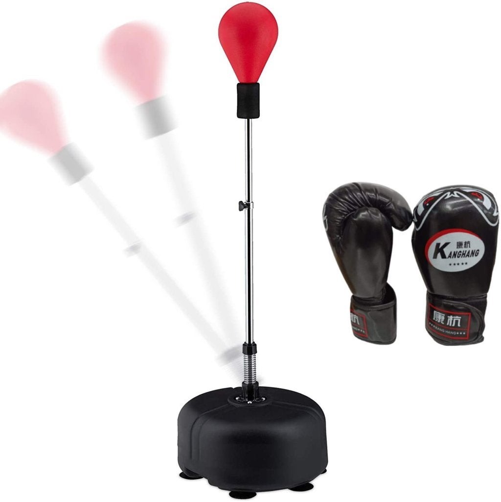 Punching Ball - Sacco boxe con guantoni neri per adulti FF | Leroy Merlin