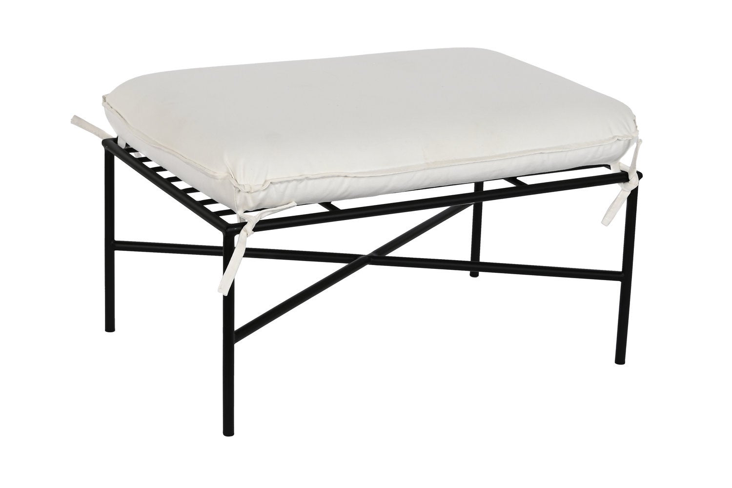 Repose-pieds Métal Polyester 70x45x43 Noir | Leroy Merlin