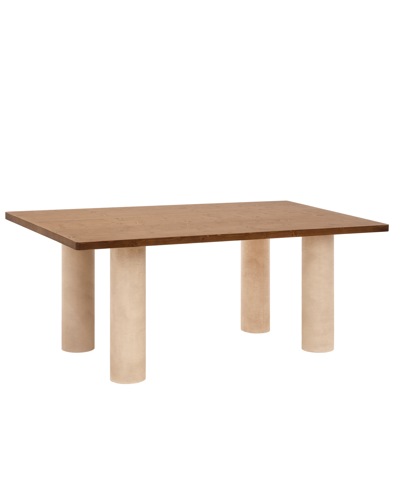 Mesa de comedor rectangular de madera maciza en tono roble oscuro y ...