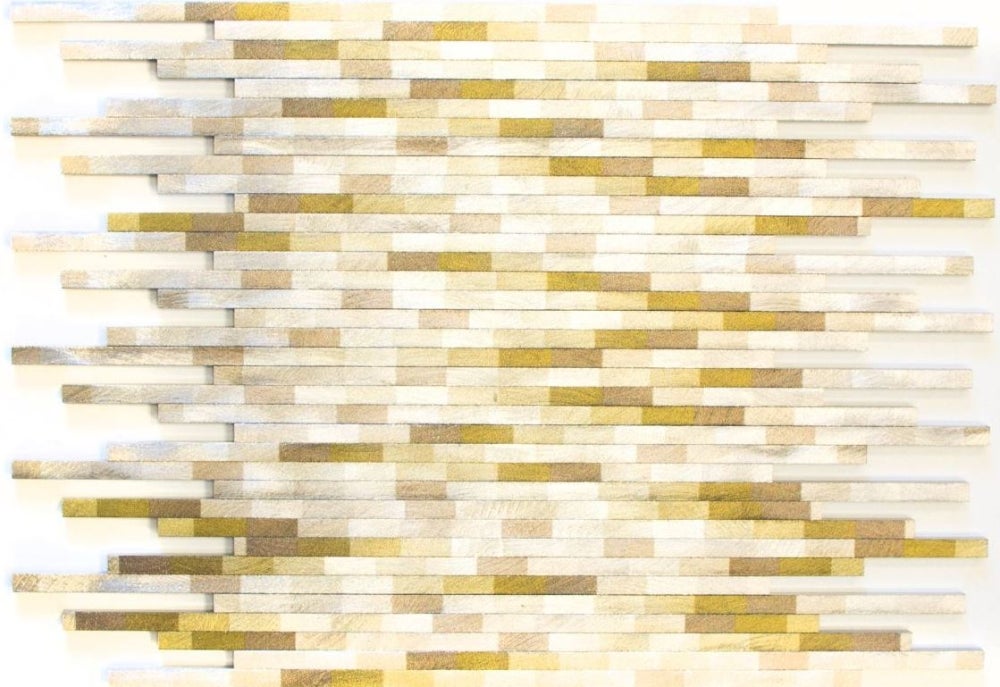 Mosaico de pared de aluminio con aspecto Bond en marrón claro mate - 10 ...