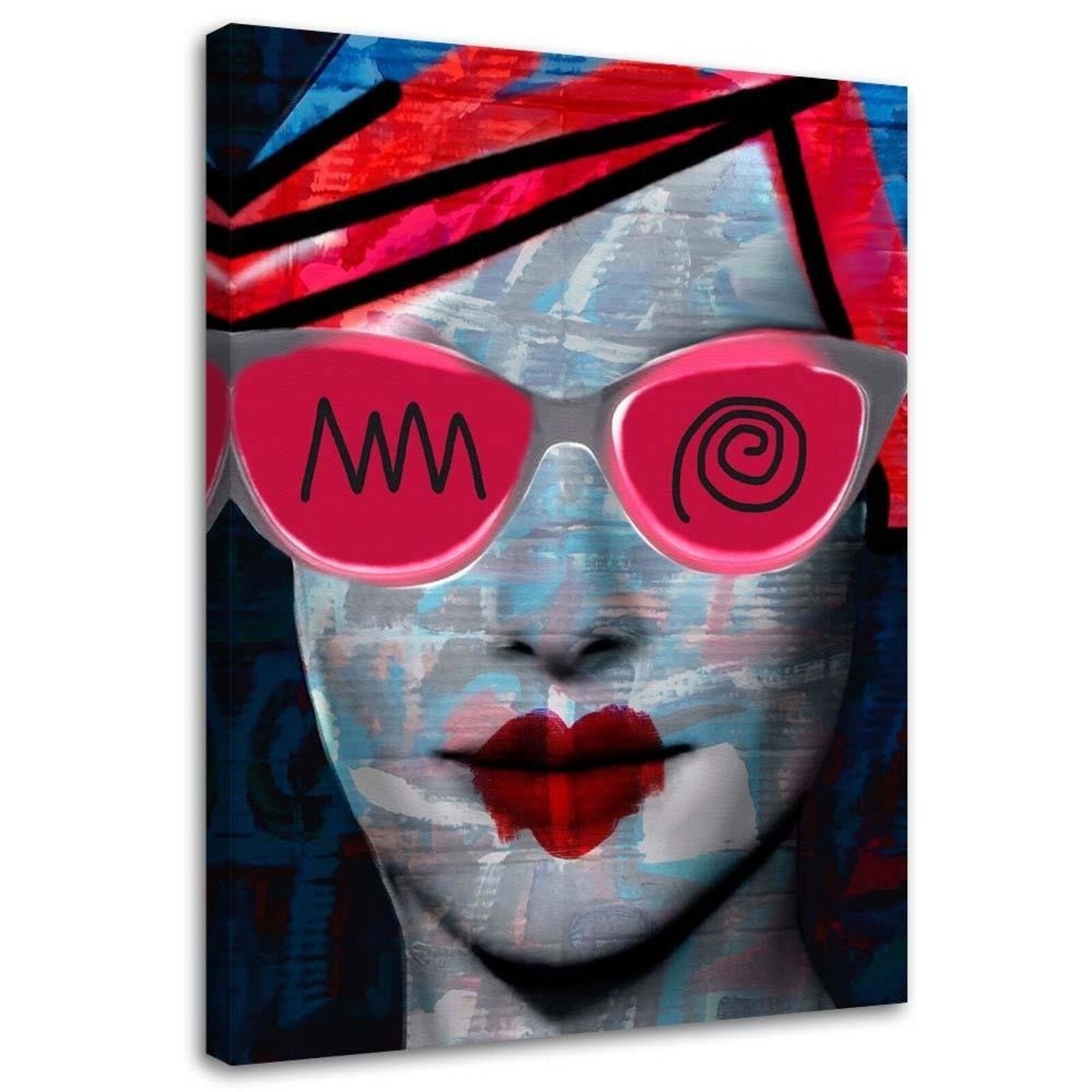 Tableau portrait avec des lunettes abstraction | Leroy Merlin