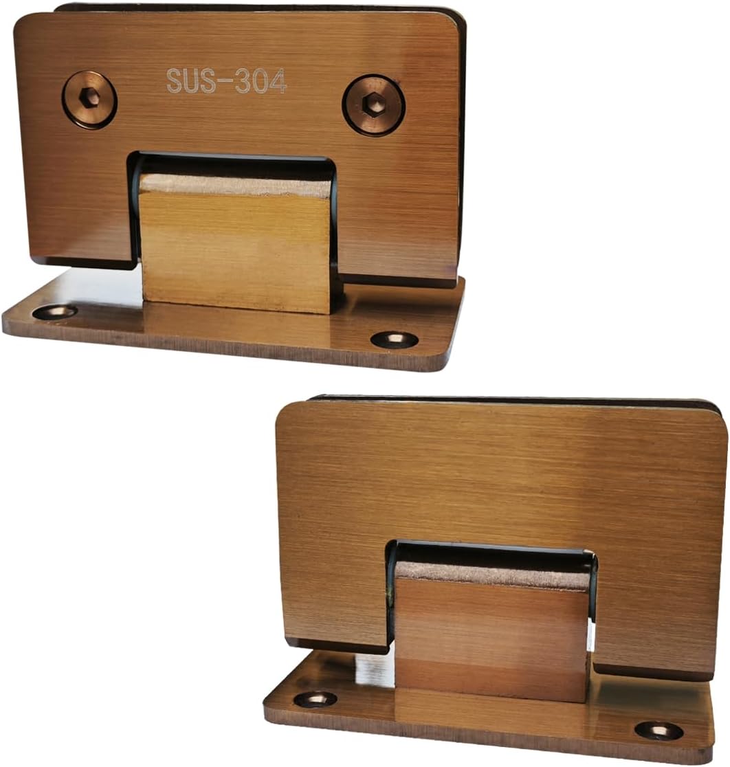 Paquete de 2 abrazaderas de vidrio 90° SUS 304 dorado para vitrinas ...